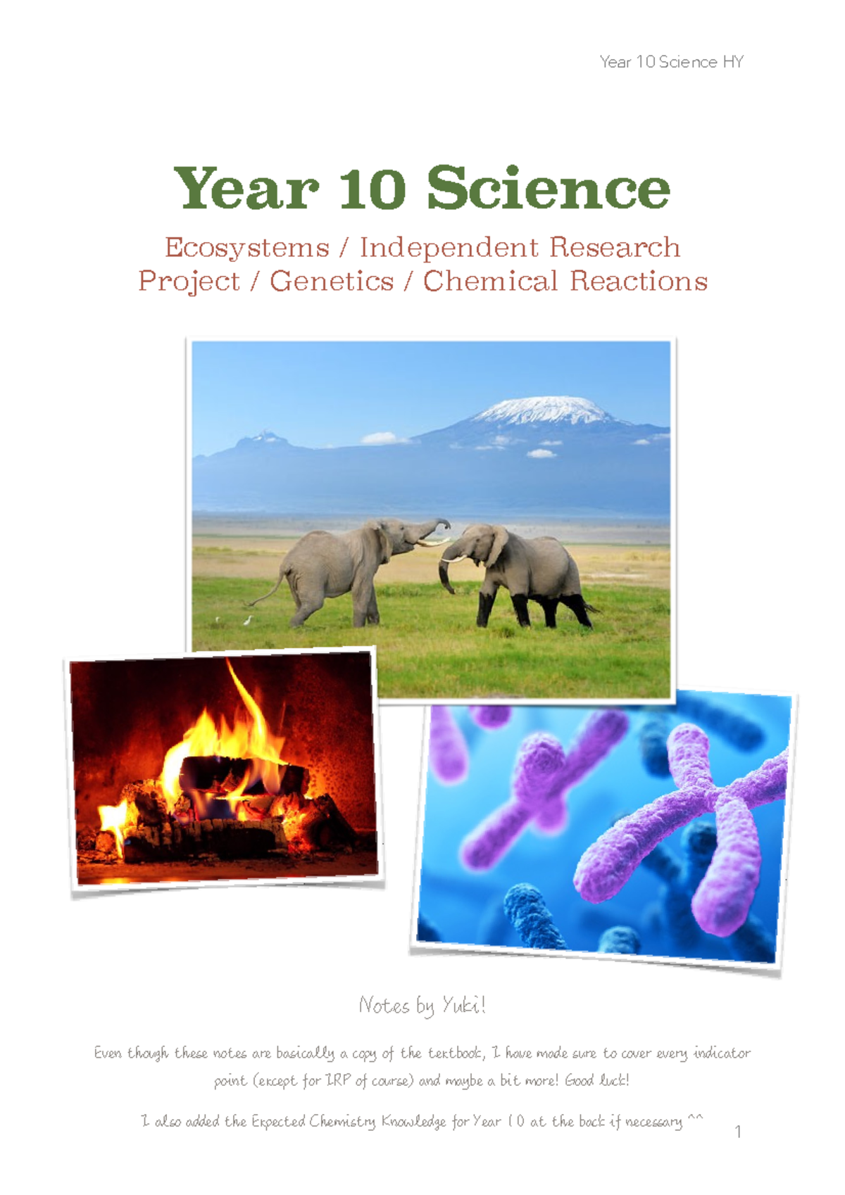 Year 10 Science - Notes - Year 10 Science Ecosystems / Independent ...