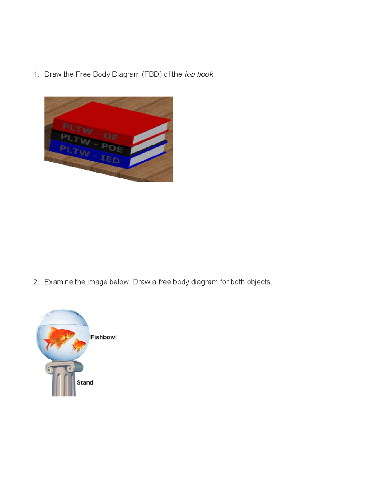 2.1 - fafafafafafafafa - Draw the Free Body Diagram (FBD) of the top ...
