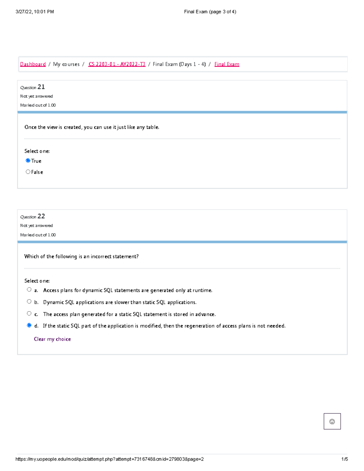 Final Exam (page 3 of 4) - Question 21 Not yet answered Marked out of 1 ...