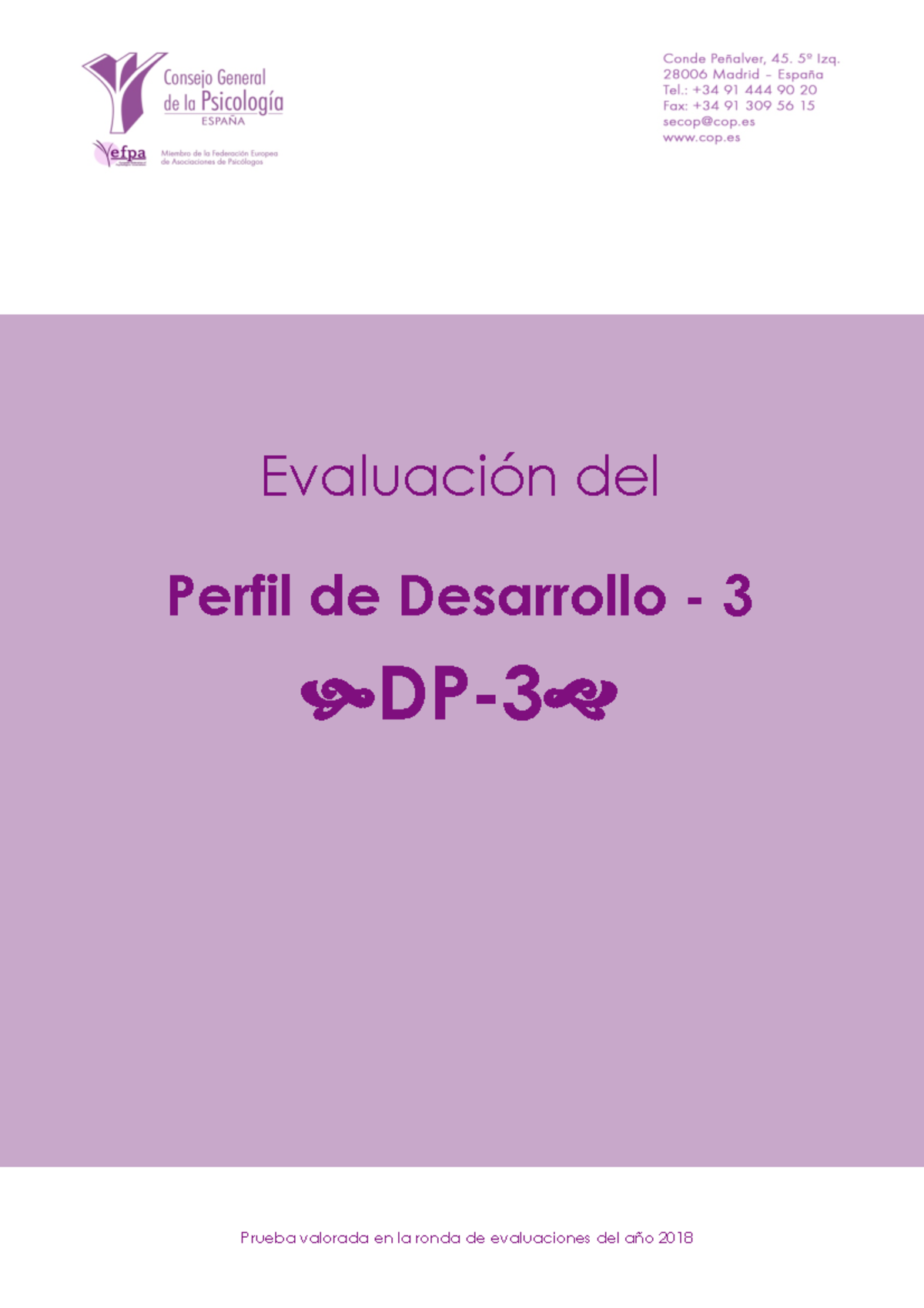 DP3 - Prueba dp3 - Evaluación del Perfil de Desarrollo - 3 DP-3 Prueba ...