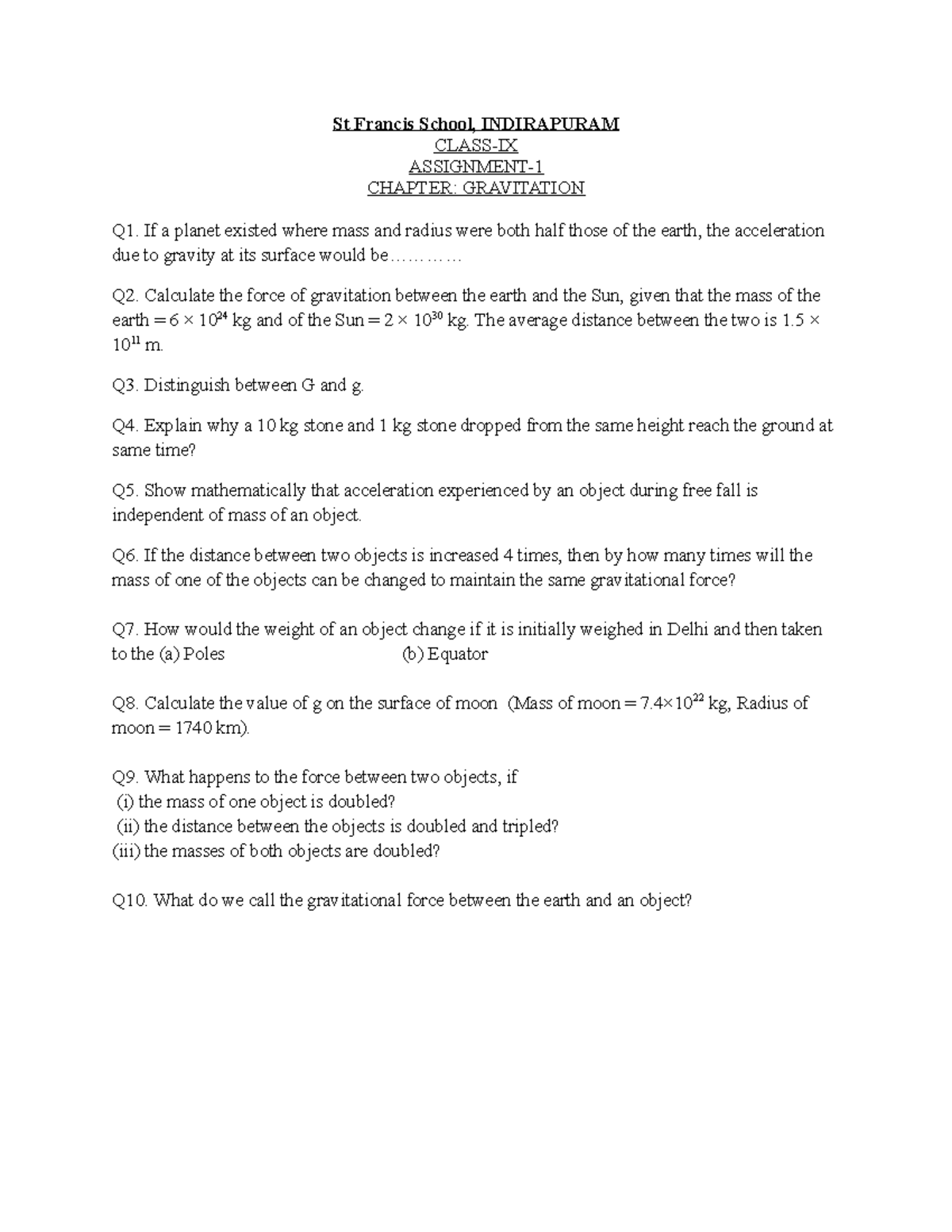 Graviatation asg 1 Kenneth L. Deutsch Thomas Pantham - Political ...