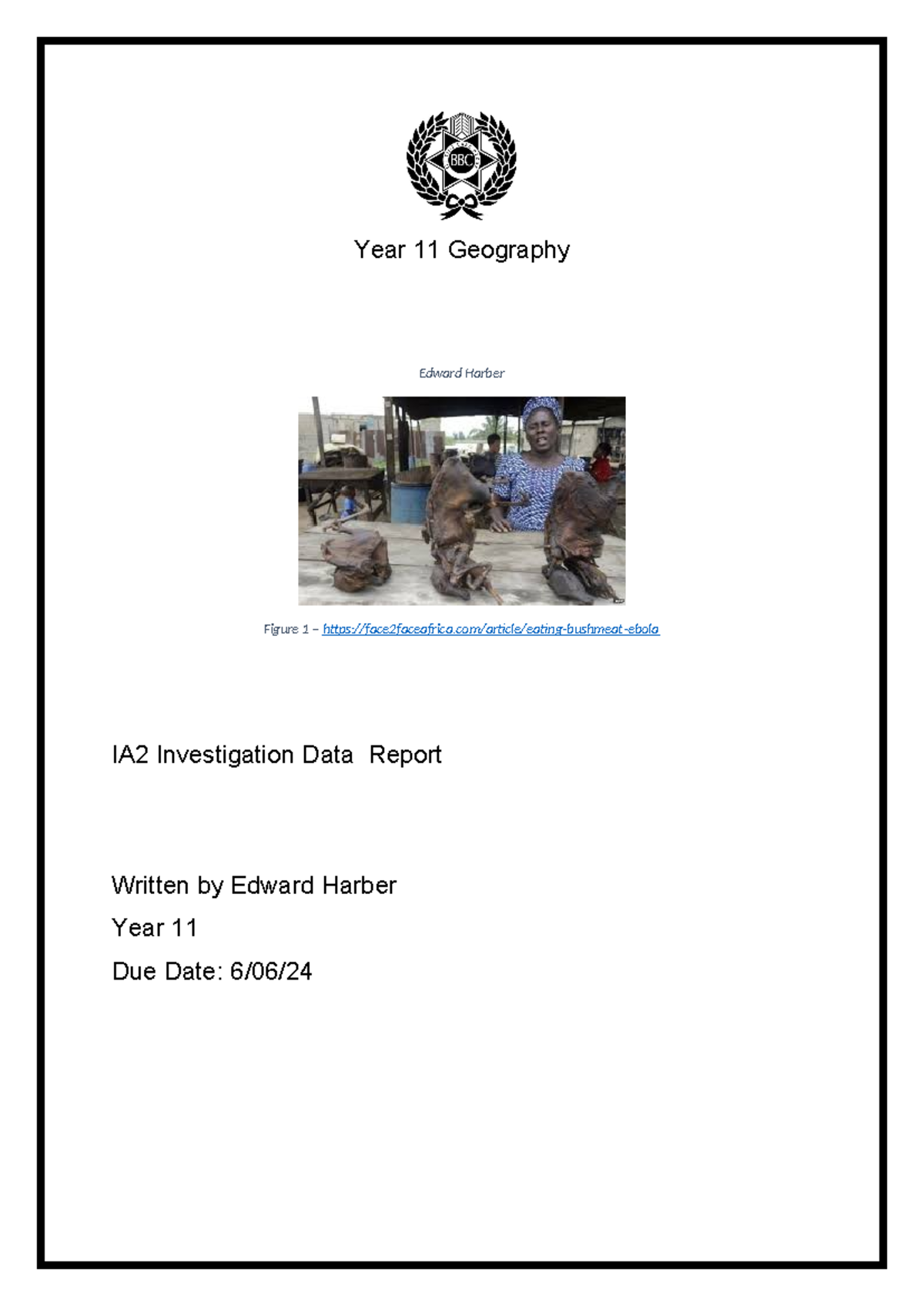 11 Geog t2 - report template (1) - Year 11 Geography Edward Harber ...