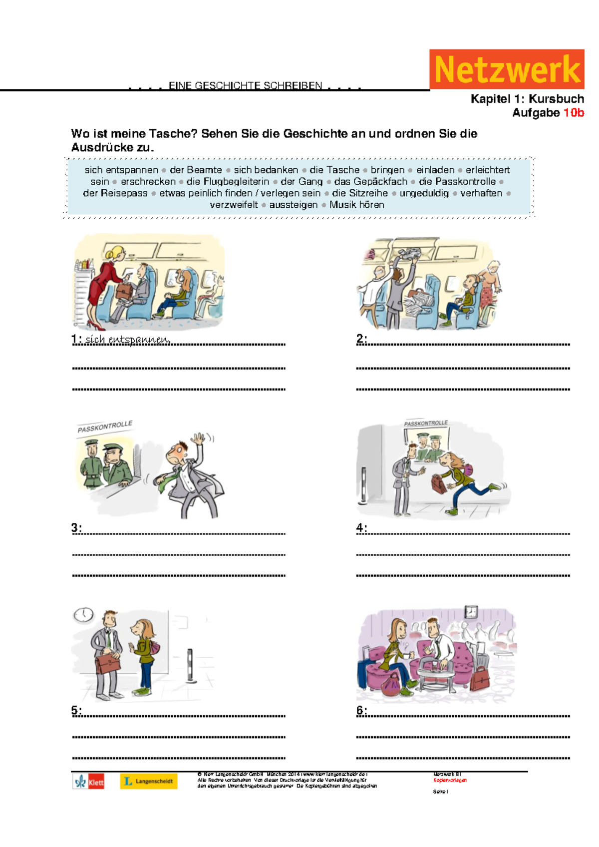 Kopiervorlage NW B1 KB K1 10b - .... EINE GESCHICHTE SCHREIBEN ...