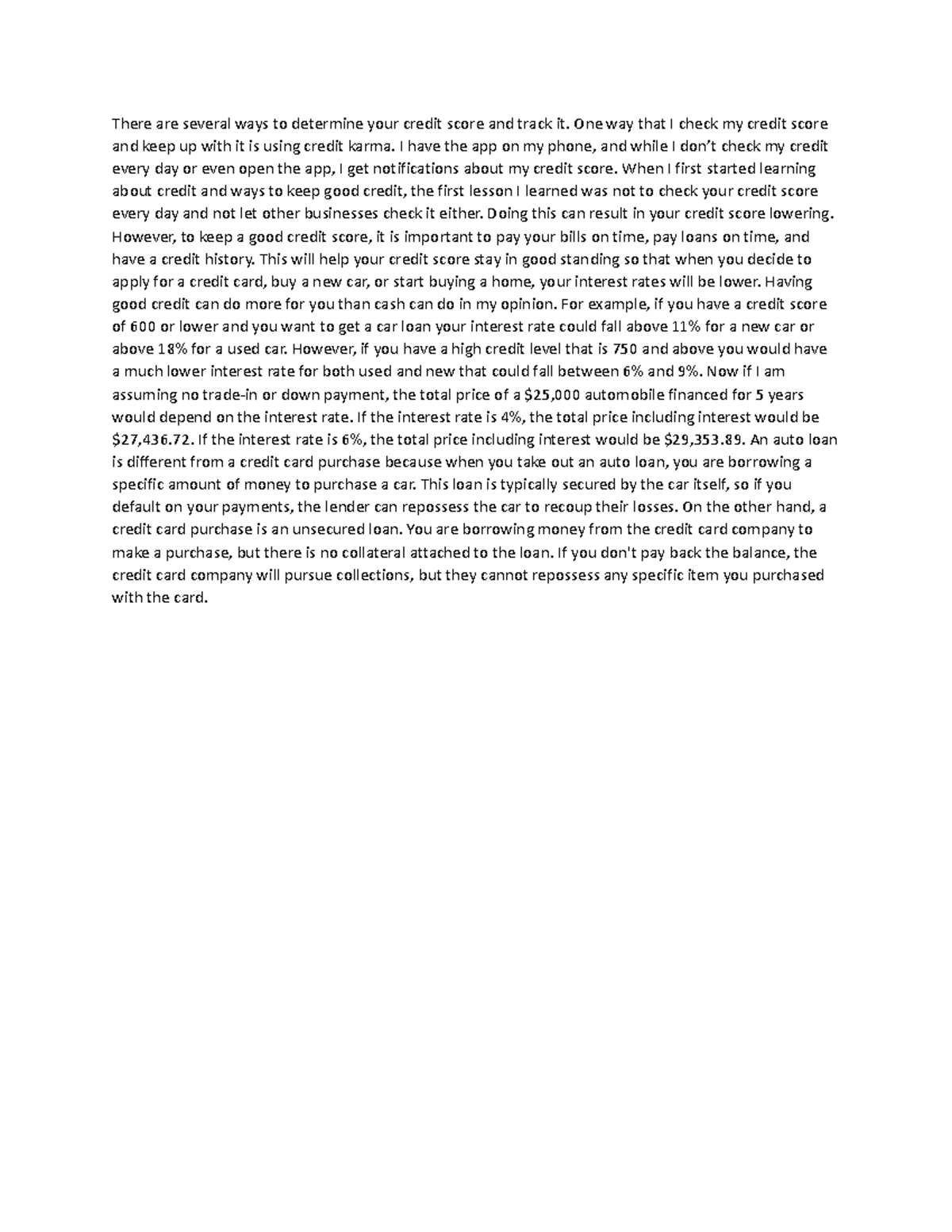 Fp 4 - quick essay - There are several ways to determine your credit ...