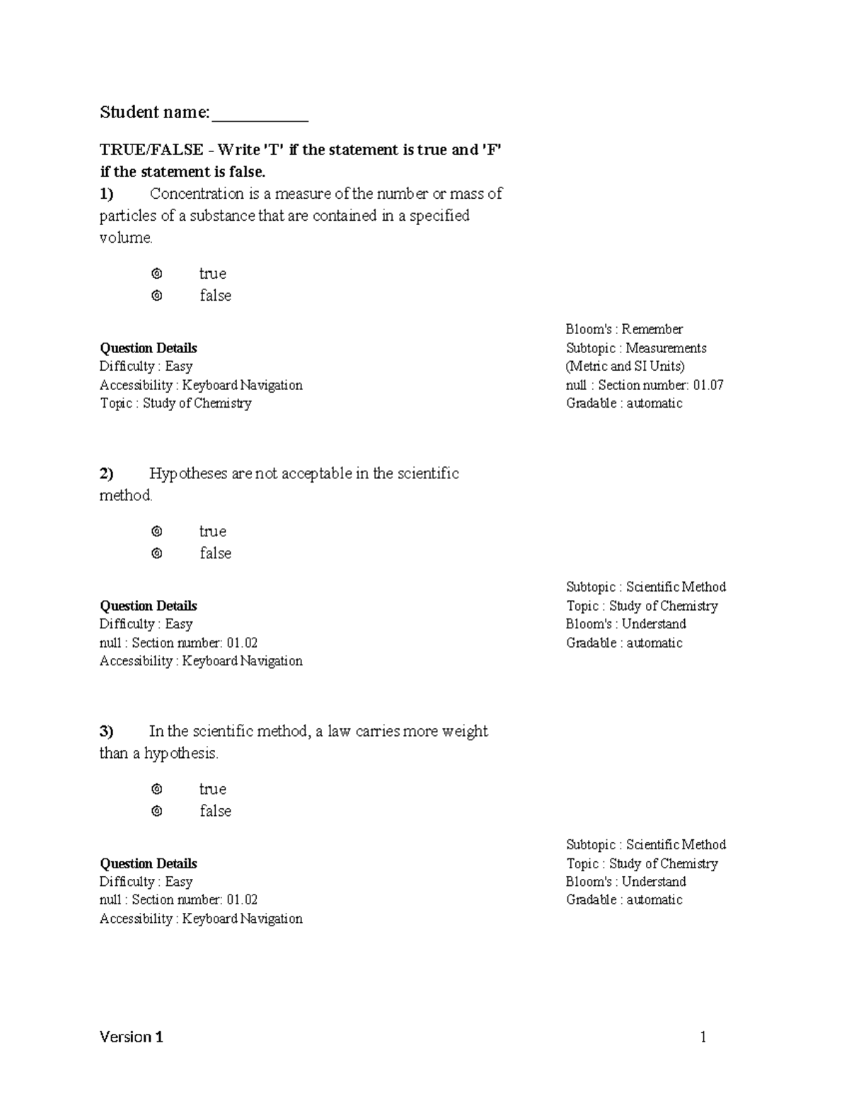Chapter 1 - Chemistry - Methods and Measurement version 1 - Student ...