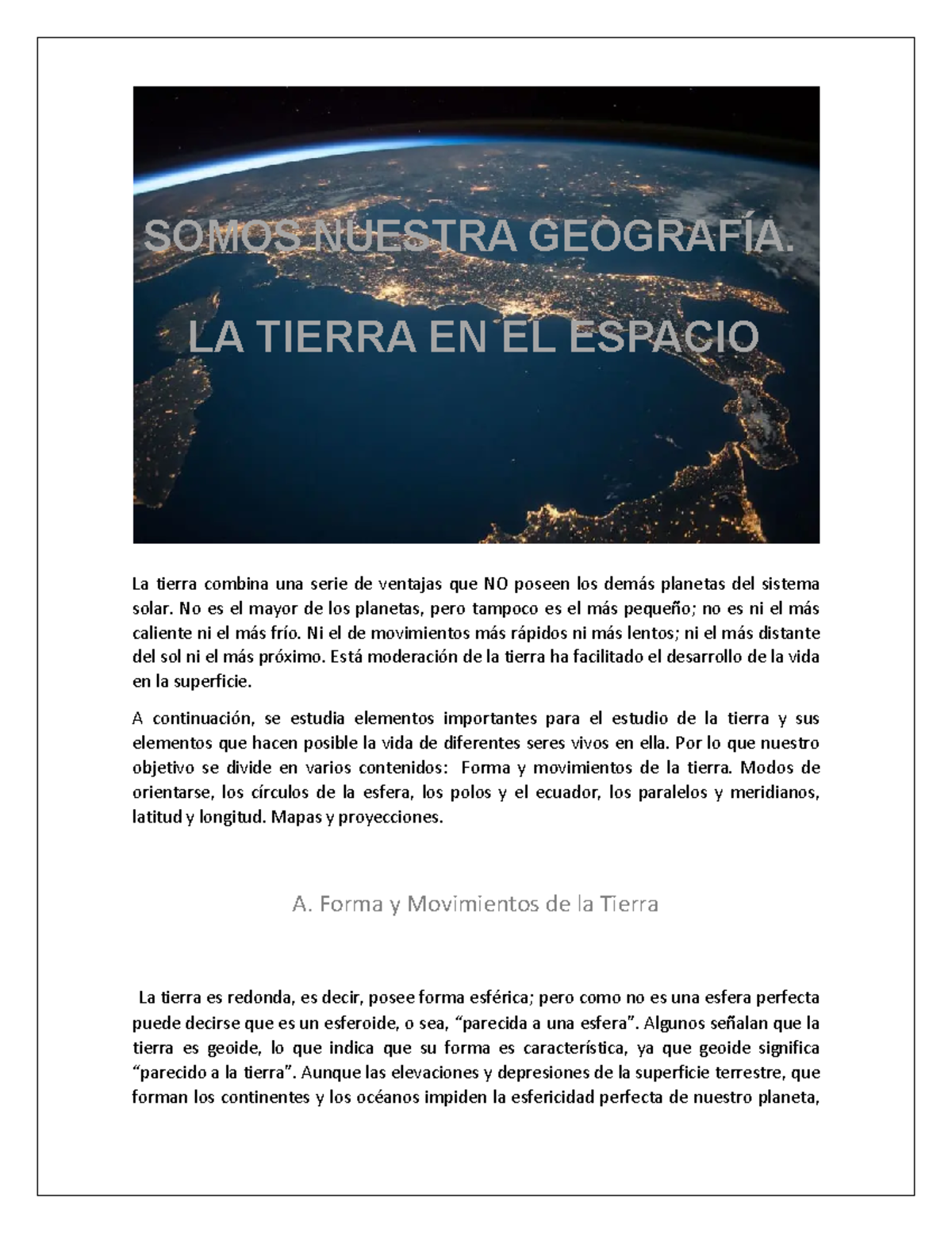 Material PA Informatica - SOMOS NUESTRA GEOGRAFÍA. LA TIERRA EN EL ...