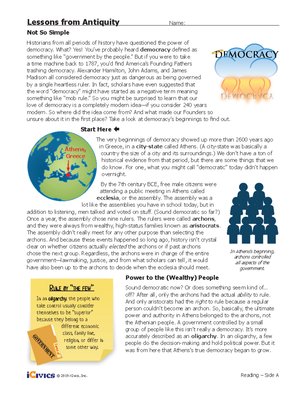 USGov A.M1.A3 Lessons from Antiquity Student Docs 0 - ####### © 2019 ...