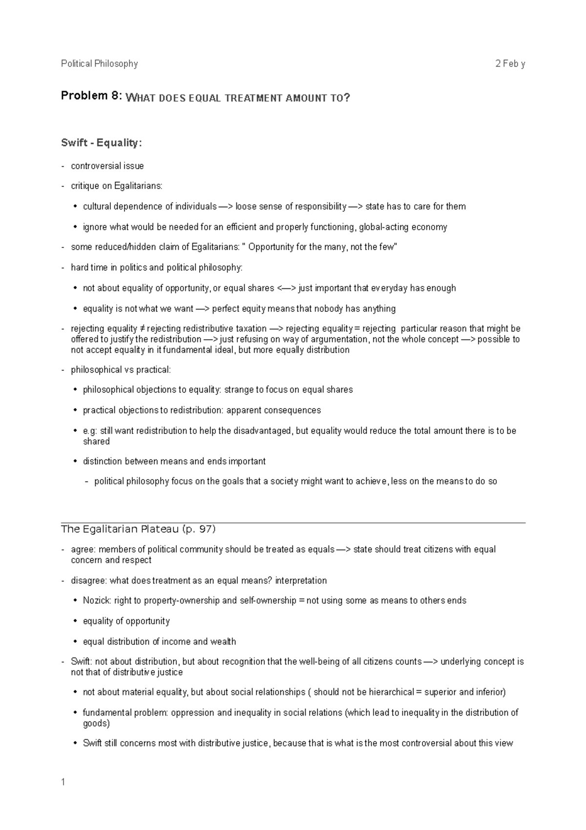 Problem 8 - Freedom, Equality, Capability - Problem 8: WHAT DOES EQUAL ...