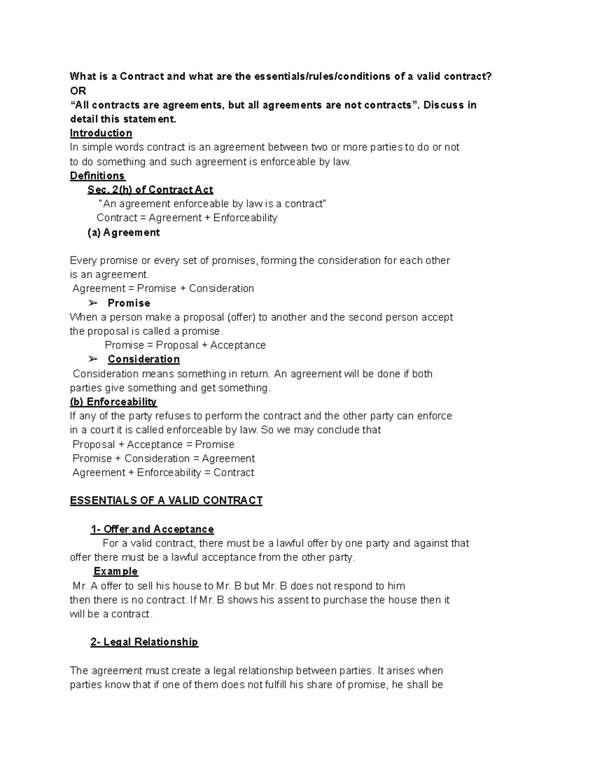 Essentials of valid contact ☺️ - What is a Contract and what are the essentials/rules/conditions ...