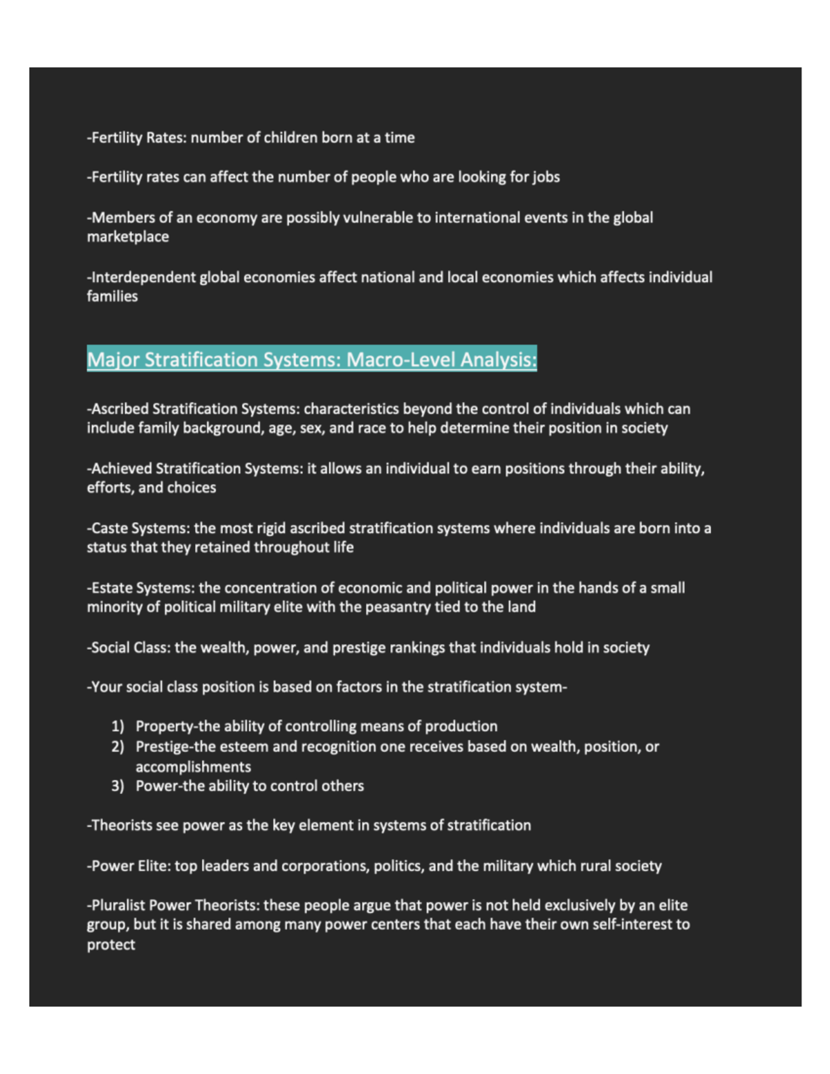 Major Stratification Systems: Macro-Level Analysis - SOCI 100 - Studocu