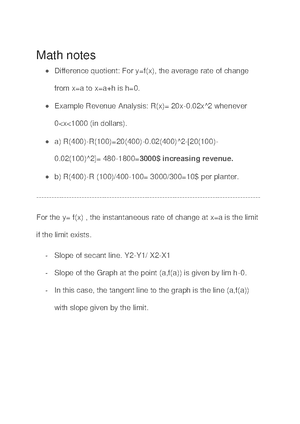 Mat notes 1 - NOTES Piece wise function is a function that is using ...