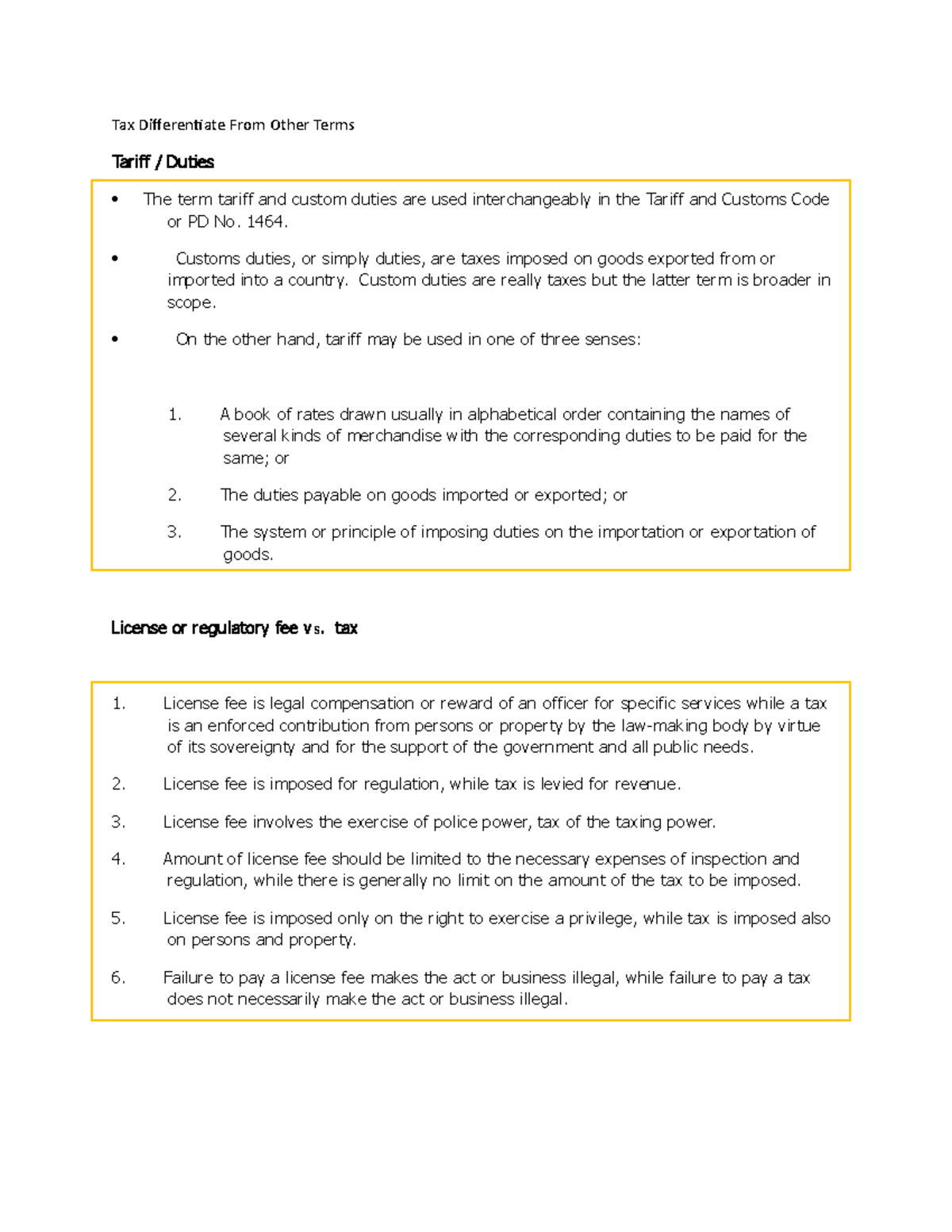 Tax Vs Other Terms - Tax Differentiate From Other Terms Tariff / Duties ...