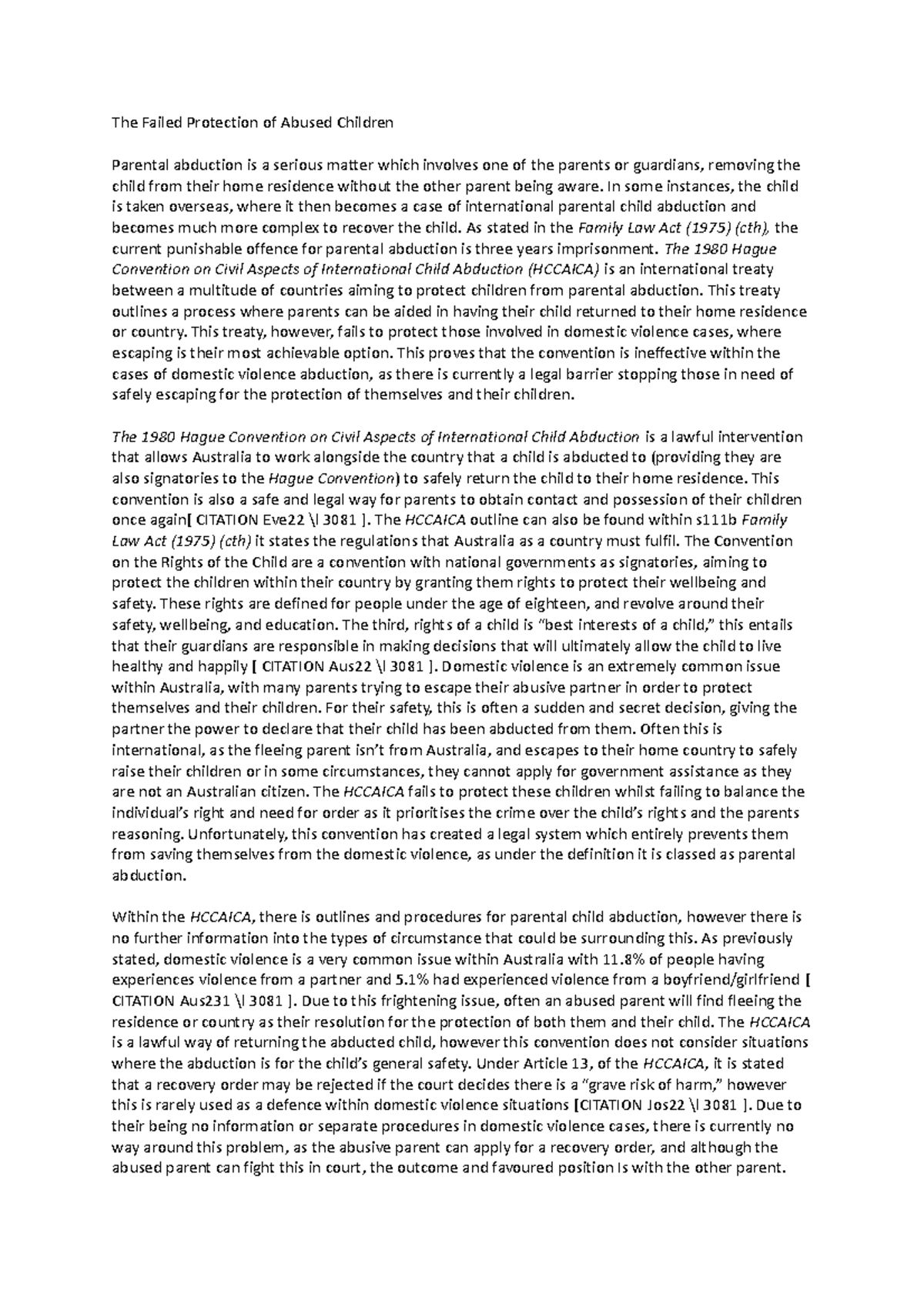 Ella Simpson - Legal studies IA3 - The Failed Protection of Abused ...