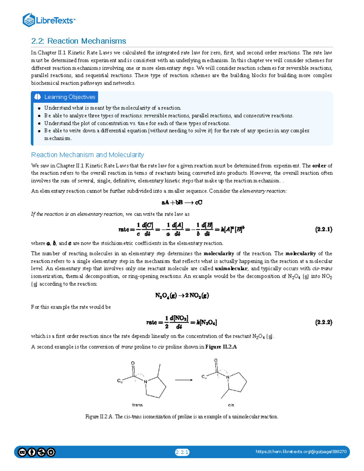 Chemical kinetics mechanism - 2: Reaction Mechanisms In Chapter II ...