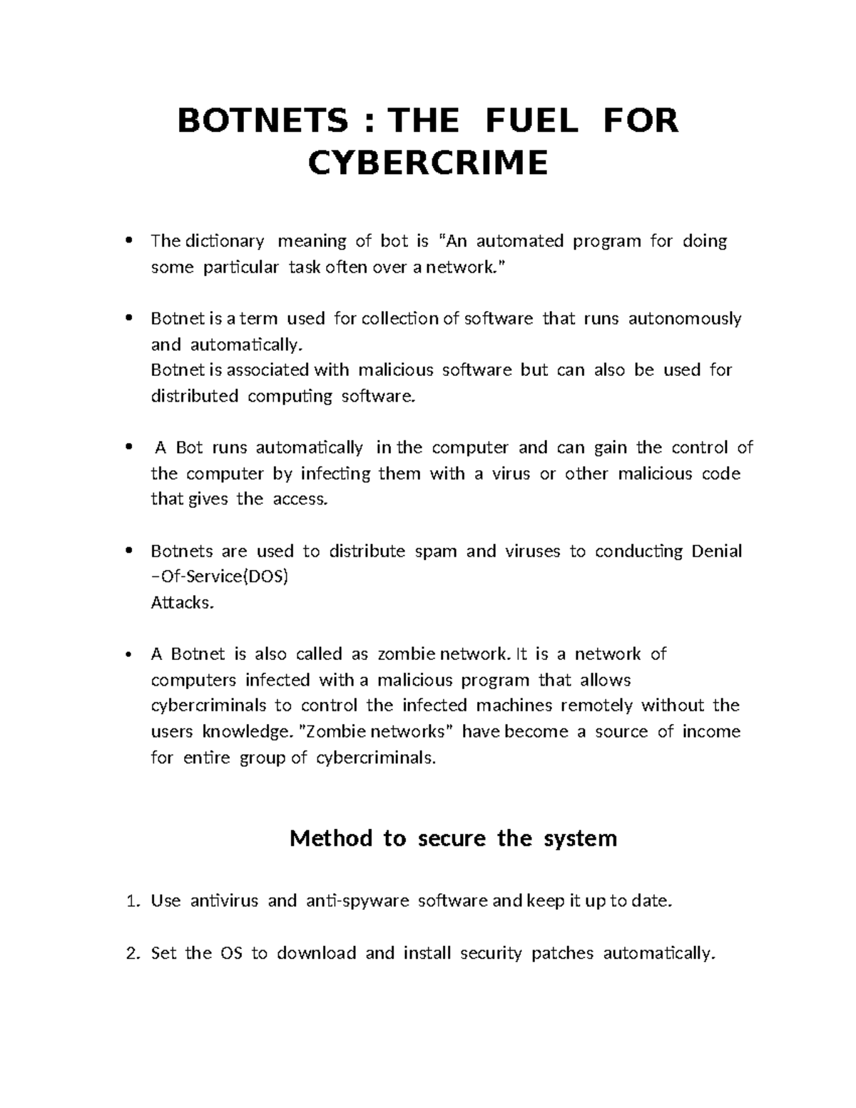 Botnets - usefull - BOTNETS : THE FUEL FOR CYBERCRIME The dictionary ...
