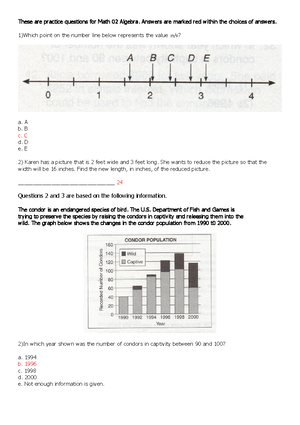 Practice Questions for Math 02 College Algebra - These are practice ...