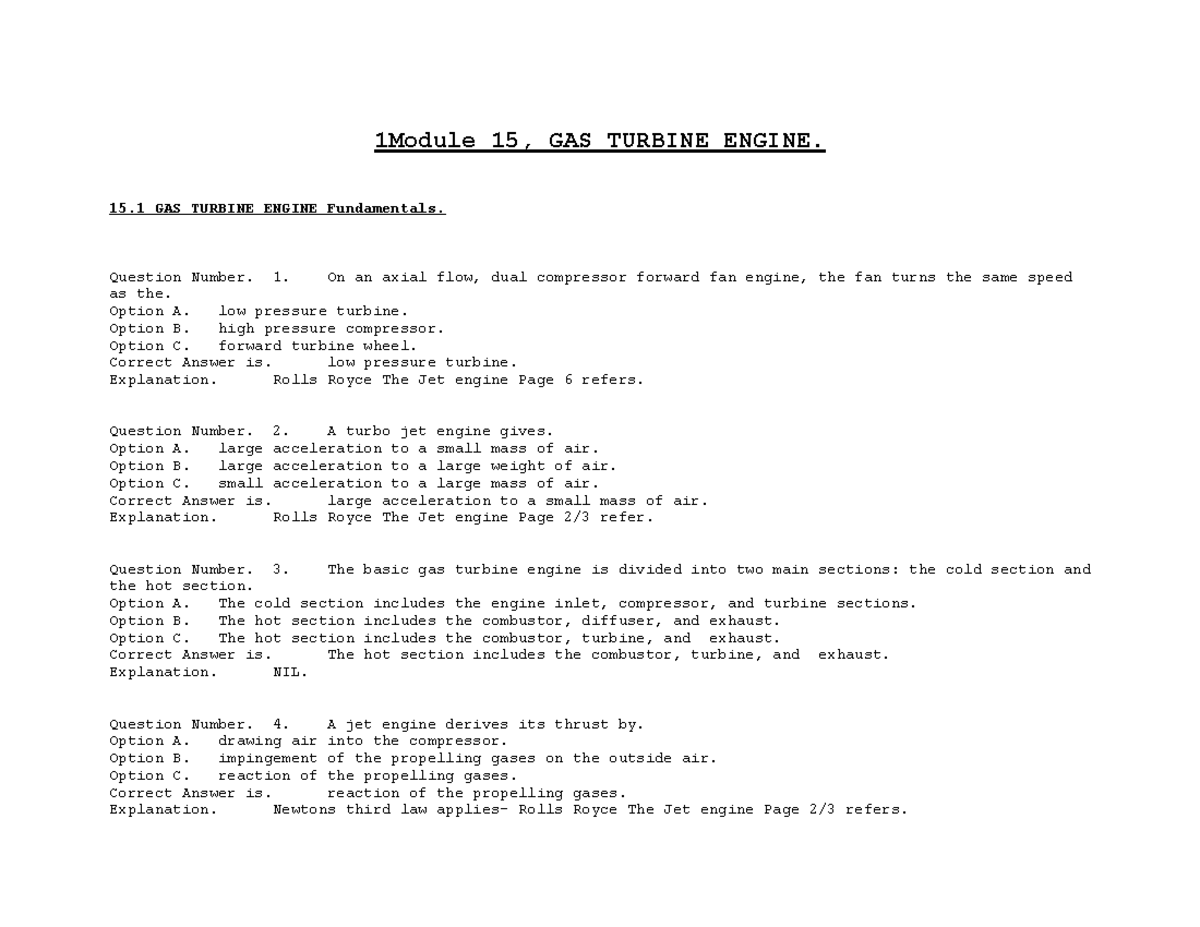 224605010 EASA part66 Module 15 - 1Module 15, GAS TURBINE ENGINE. 15 ...