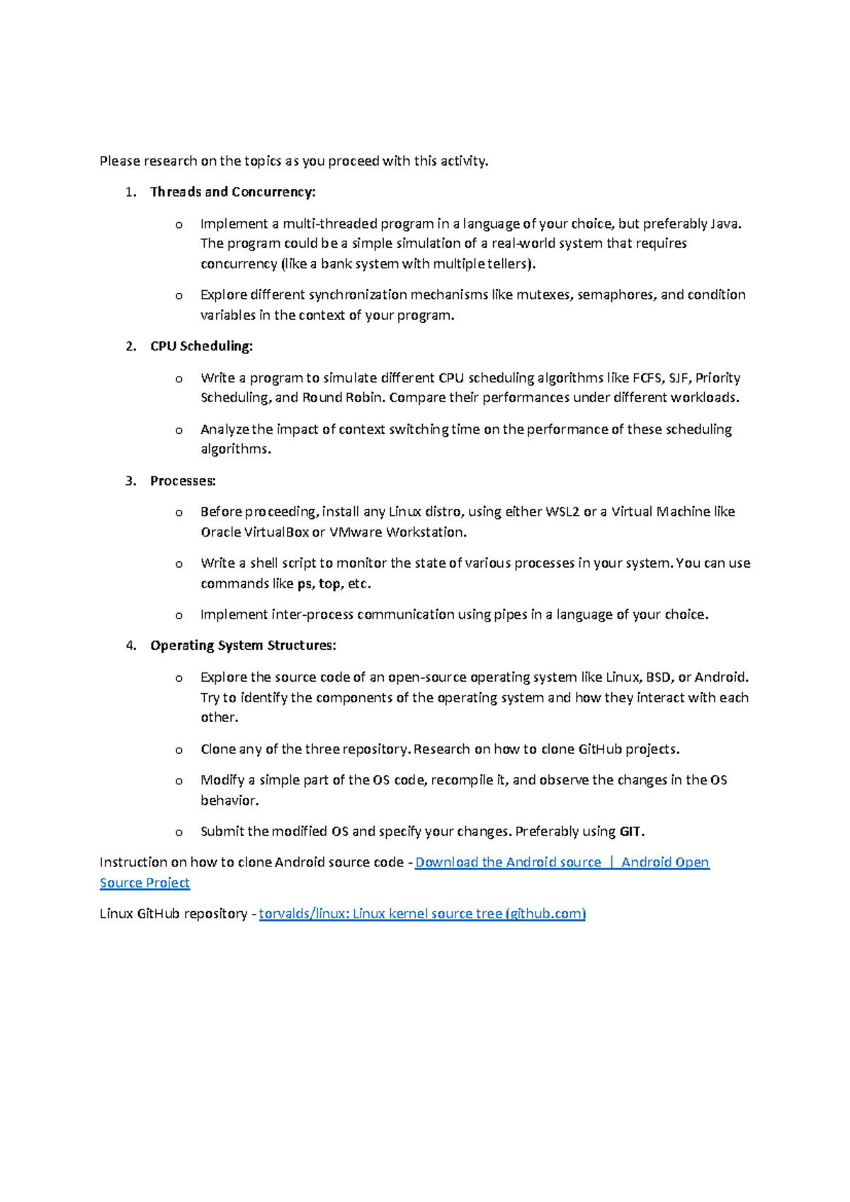 Activity - Please research on the topics as you proceed with this ...