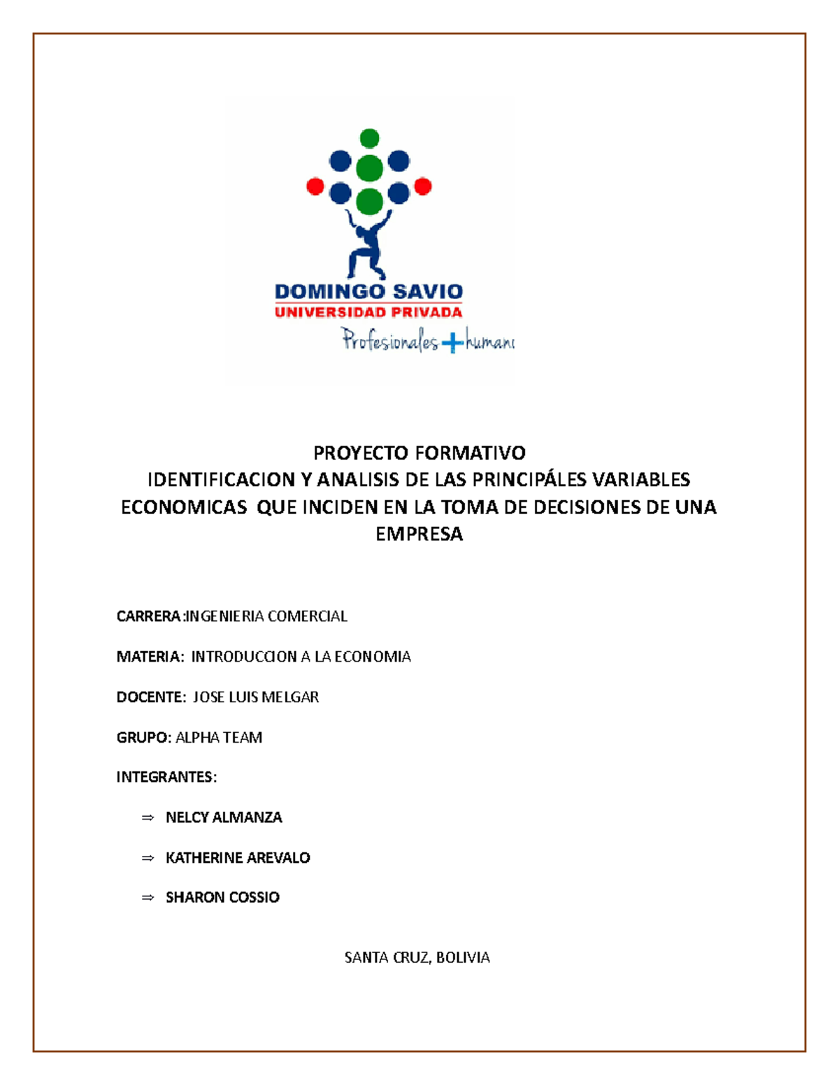 Proyecto Formativo - PROYECTO FORMATIVO IDENTIFICACION Y ANALISIS DE ...