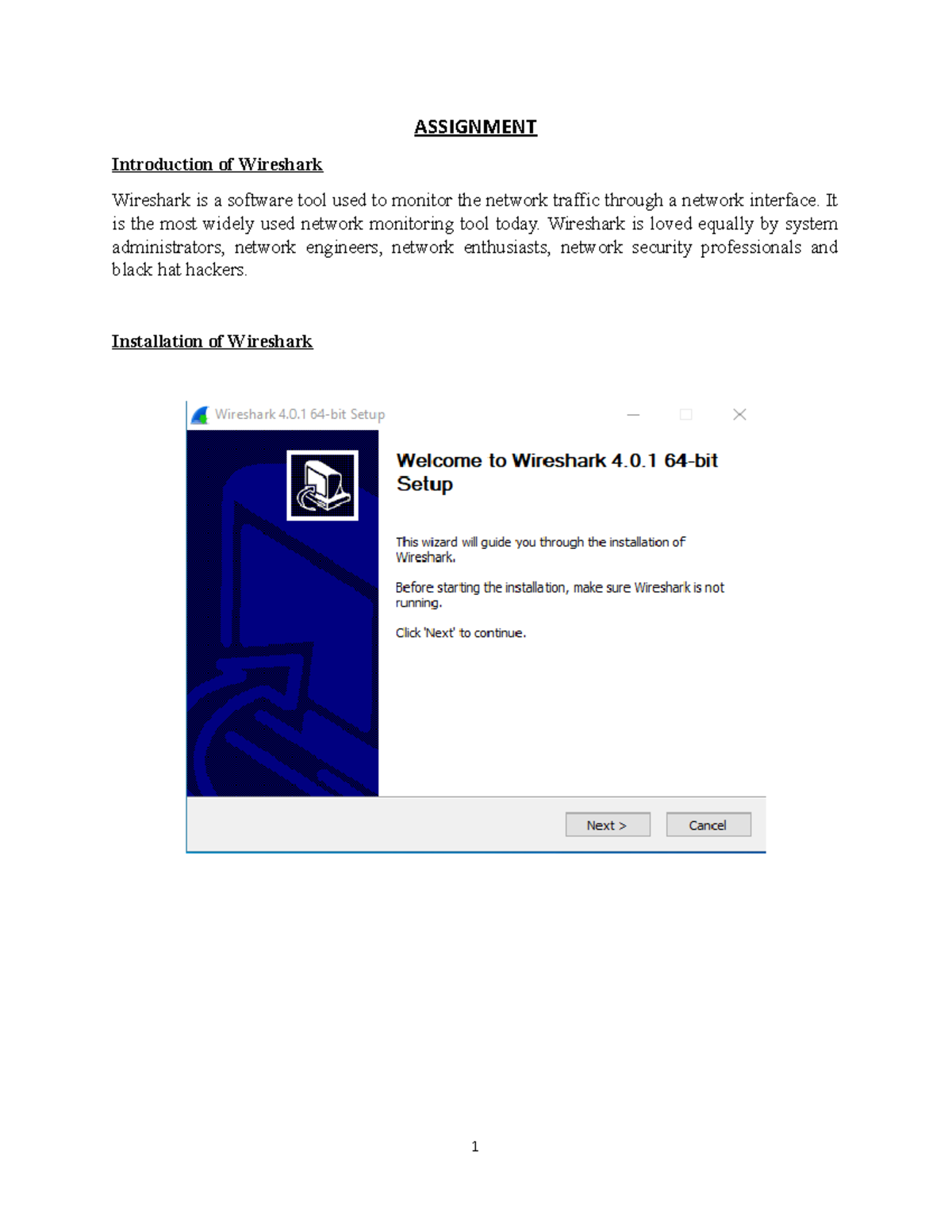 Assignment On Packet Tracing Assignment Introduction Of Wireshark Wireshark Is A Software Tool