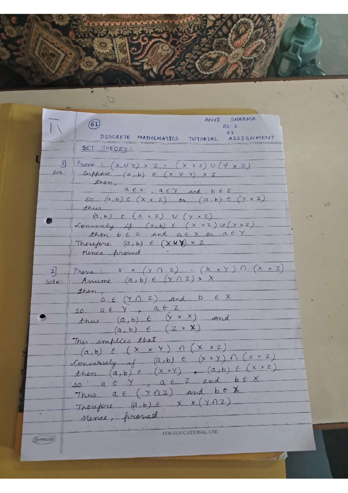 Math tutorial assignment - Computer Science & Technology - Studocu