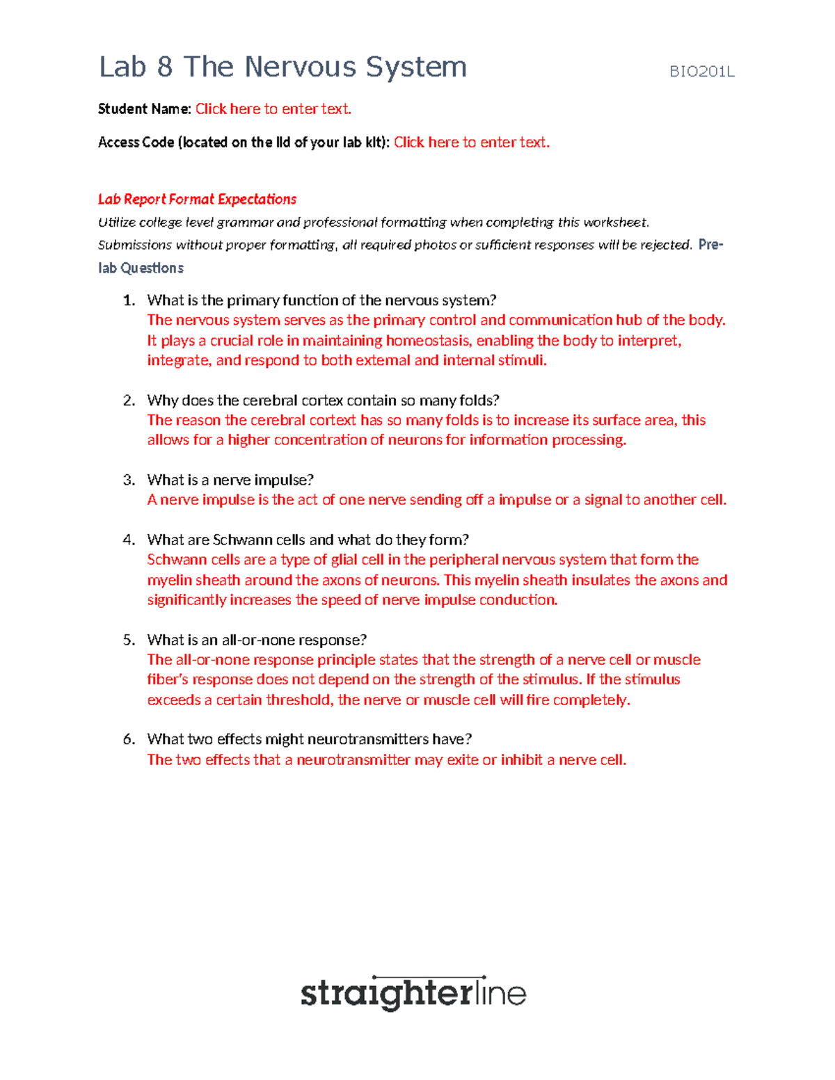 BIO201 Lab 8 - This is the full lab for Straighter line A&P Lab #8 ...