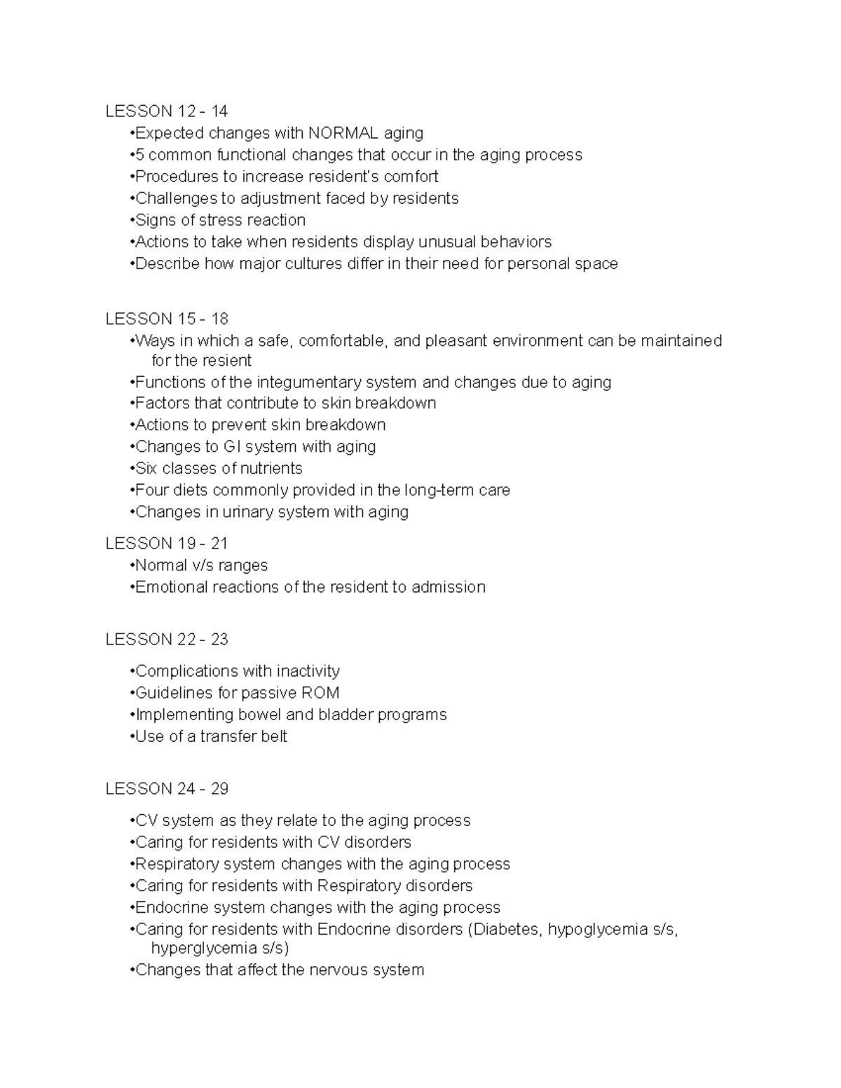 NA 105 Study Guide 2 - Used for my NA 105 Final Exam - LESSON 12 - 14 ...