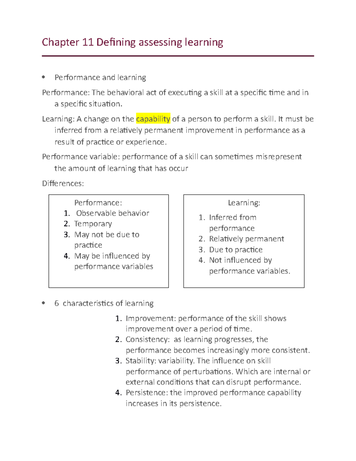 Chapter 11 Defining assessing learning copy - Chapter 11 Defining ...