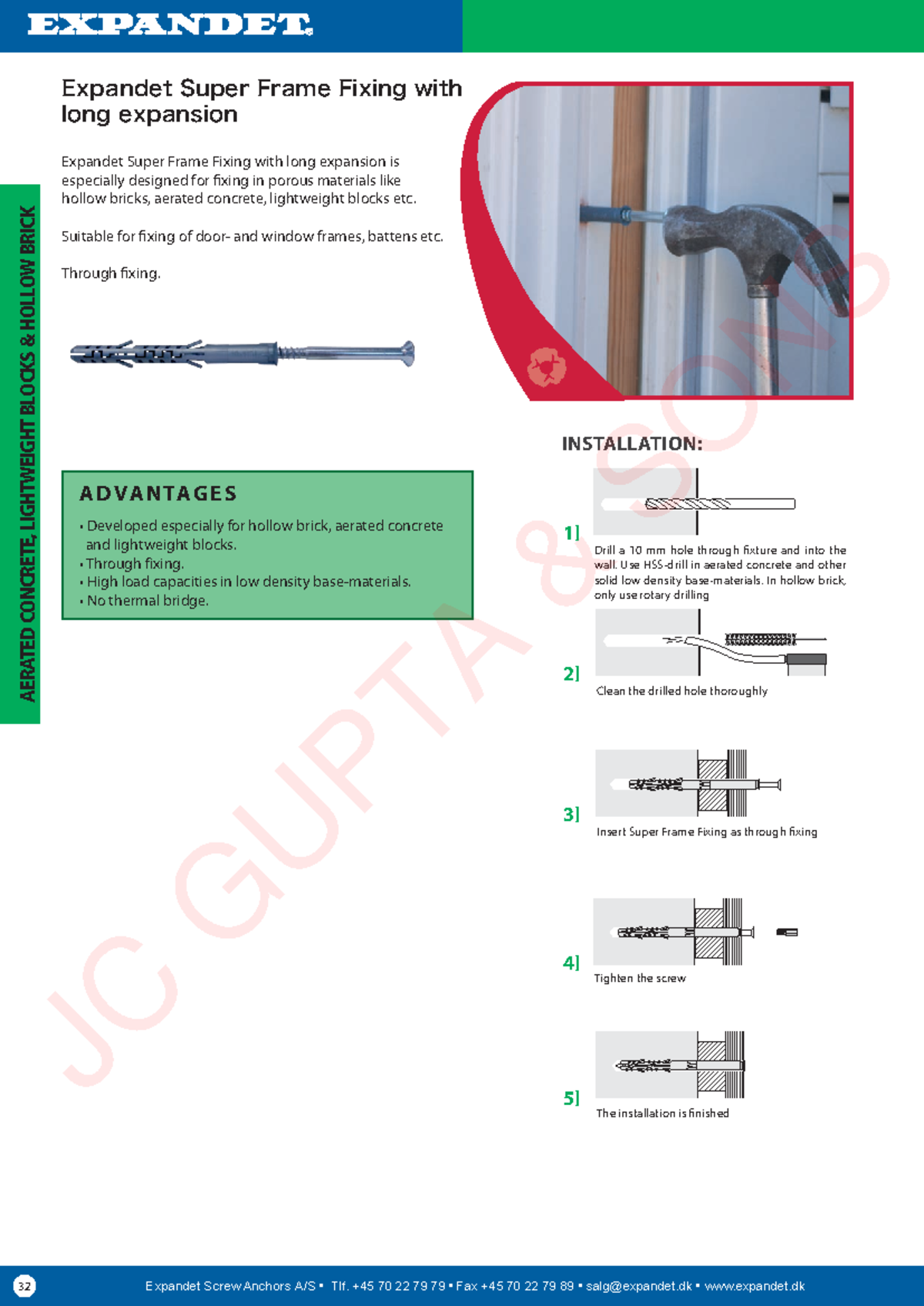 Expandet 202 Super Frame Fixing Long Expansion L11 - 32 Expandet Screw ...