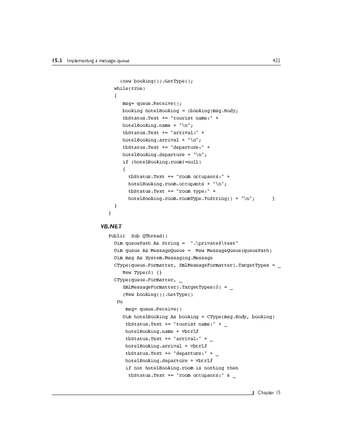 Network Programming in Dot NET With C Sharp(41) - 15 Implementing a message queue 433 Chapter 15 ...