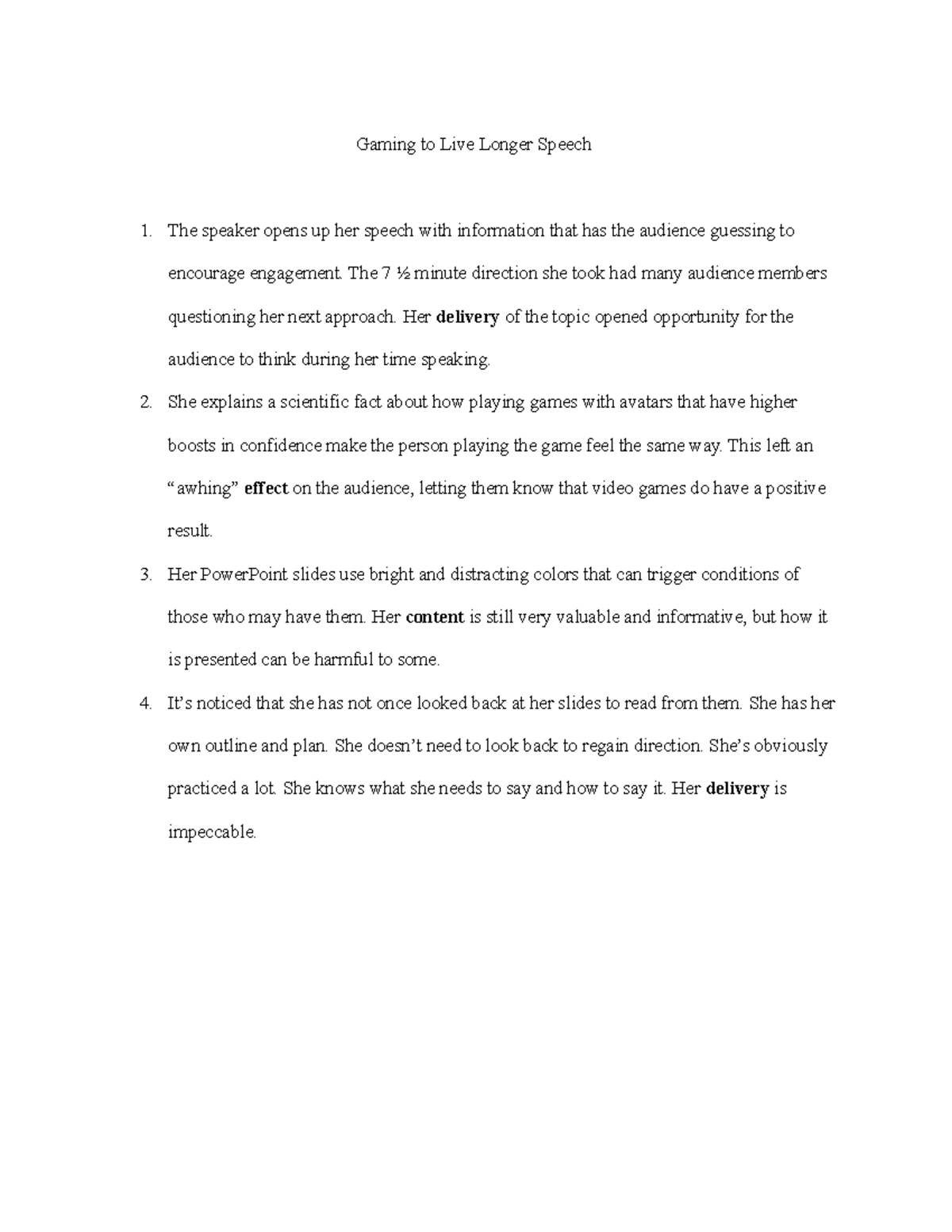 Gaming Speech - Grade B - Gaming to Live Longer Speech The speaker ...