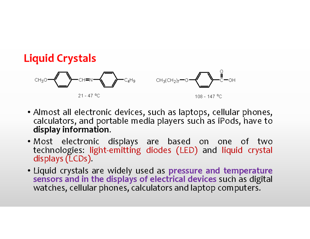 Aromatic compounds - Great notes - Liquid Crystals Almost all ...