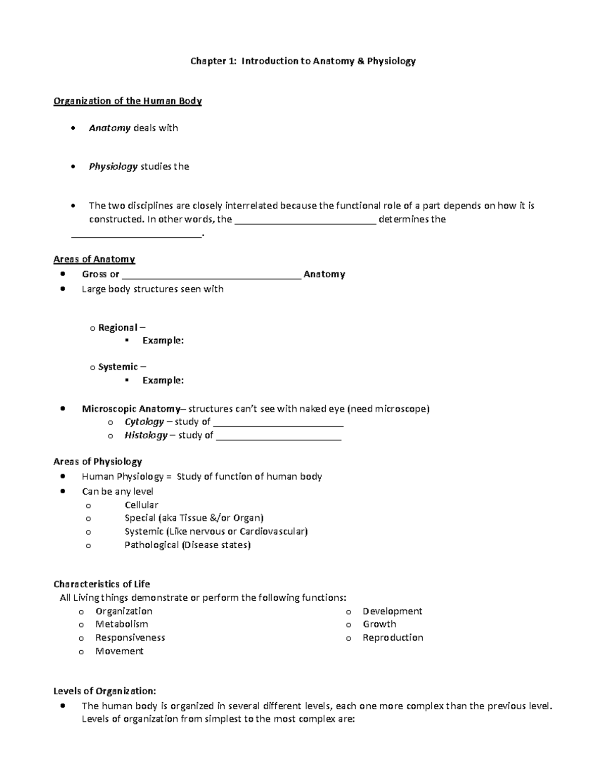 Bio 116 Chapter 1 Worksheet - Chapter 1: Introduction to Anatomy ...