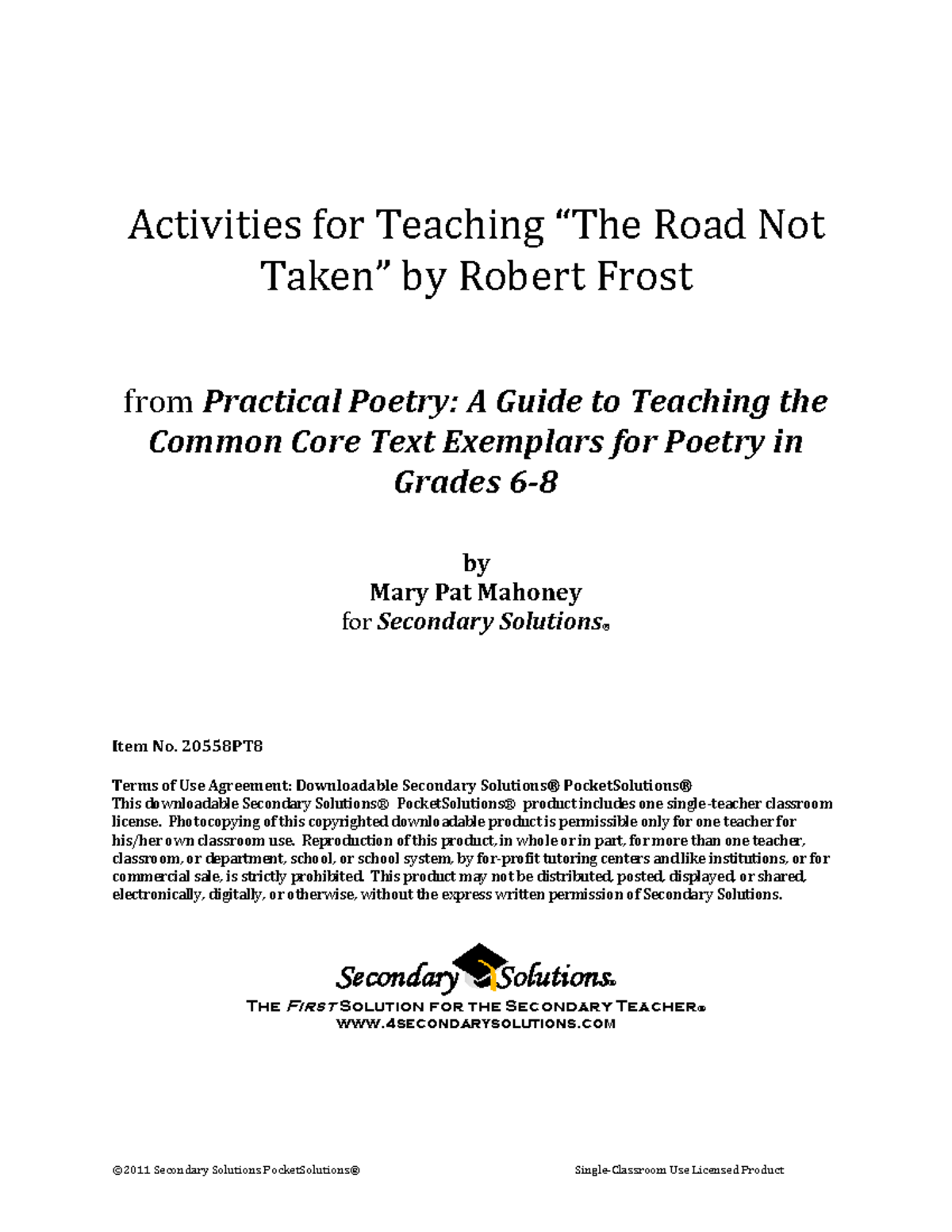 Road not taken - Activities for Teaching “The Road Not Taken” by Robert ...