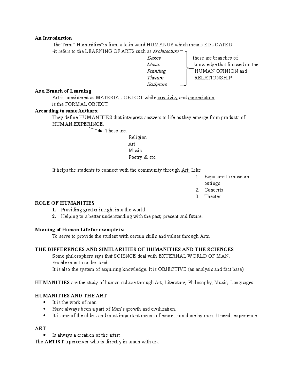 An-Introduction-Humanities - An Introduction -the Term” Humanities”is ...