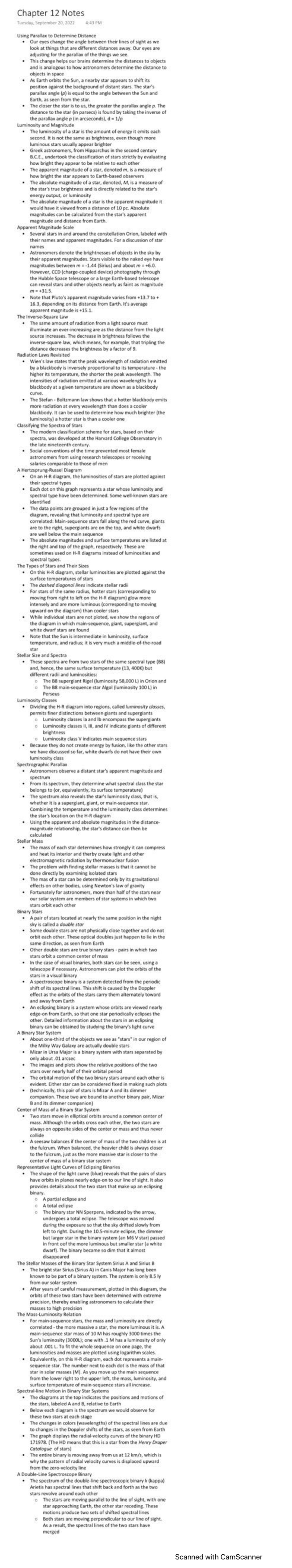 Chapter 12 Notes - Professor Jason Gilchrist - AST 102 - Greenville ...