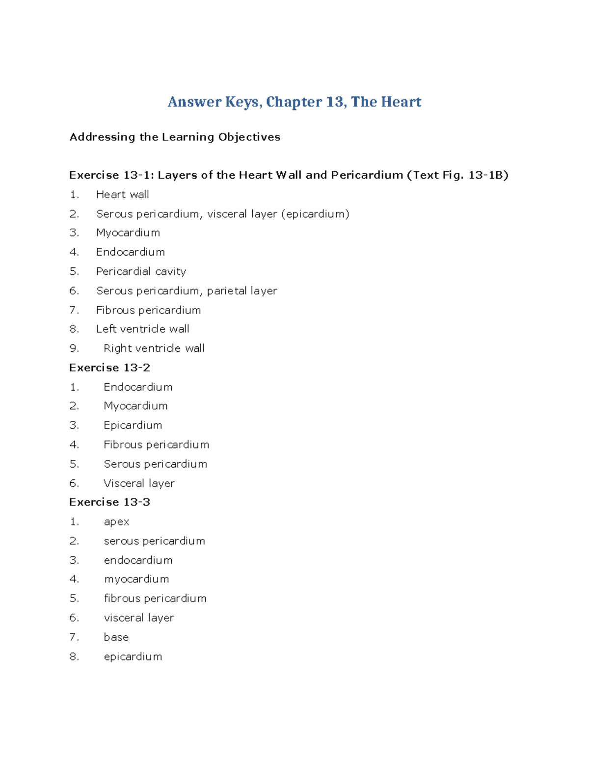 AK Chapter 13 - Math - Answer Keys, Chapter 13, The Heart Addressing ...