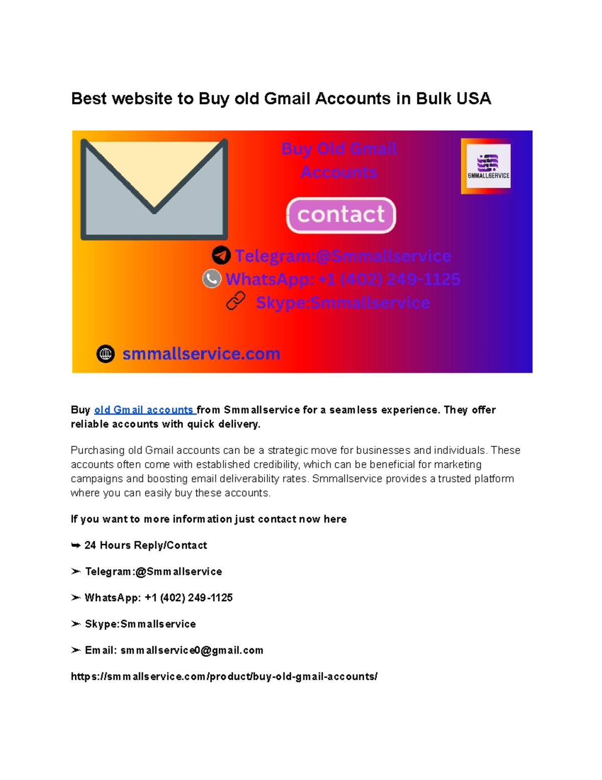Best website to Buy old Gmail Accounts in Bulk USA - They offer ...