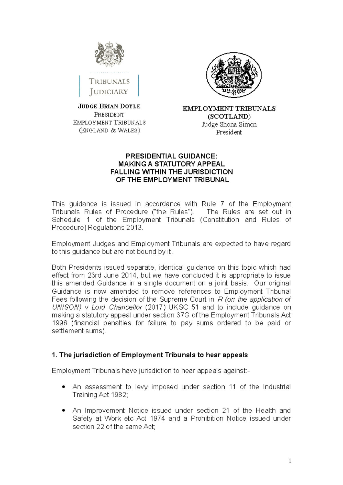 Presidential guidance statutory appeals 20210616 003 - JUDGE BRIAN ...