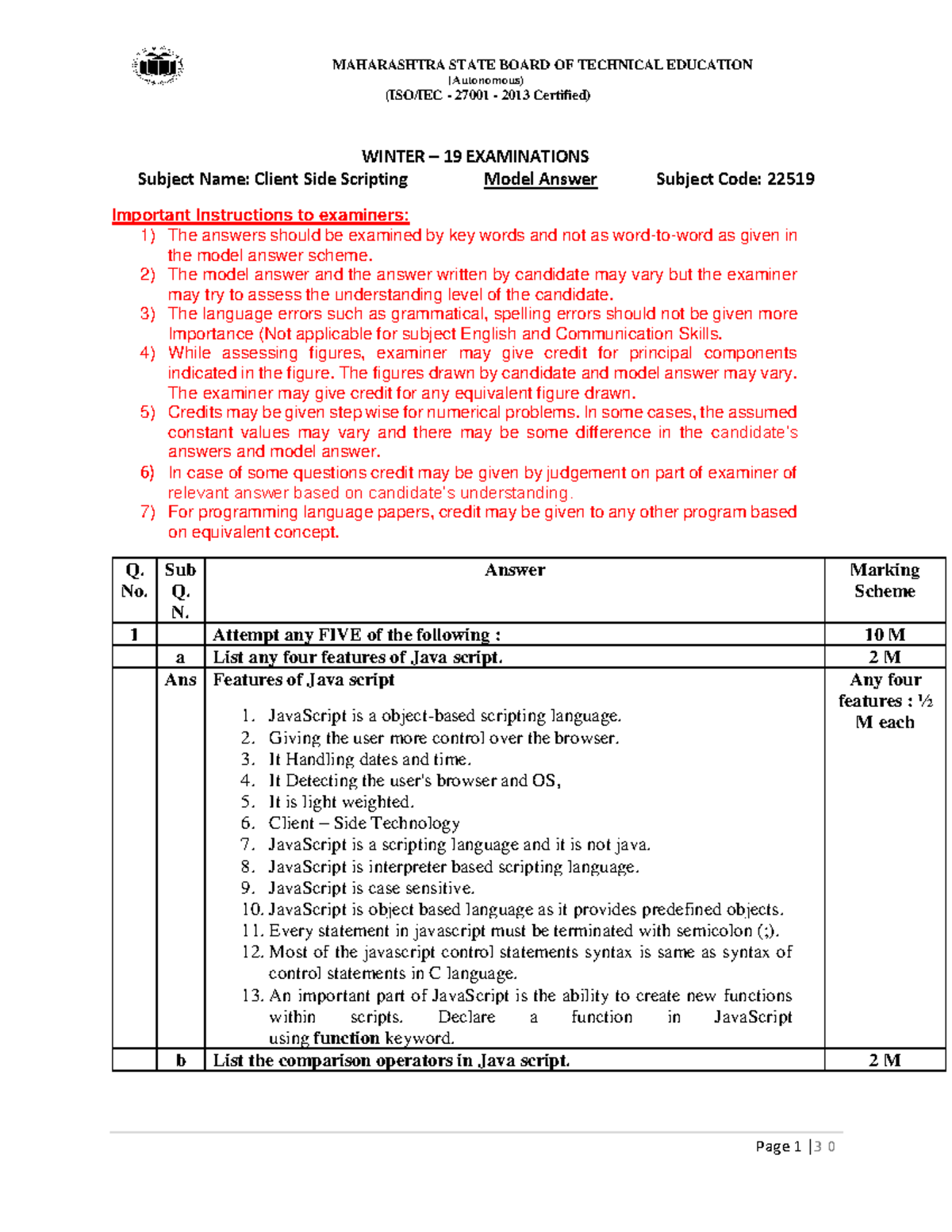 CSS Model Answer Paper - (Autonomous) (ISO/IEC - 27001 - 2013 Certified ...