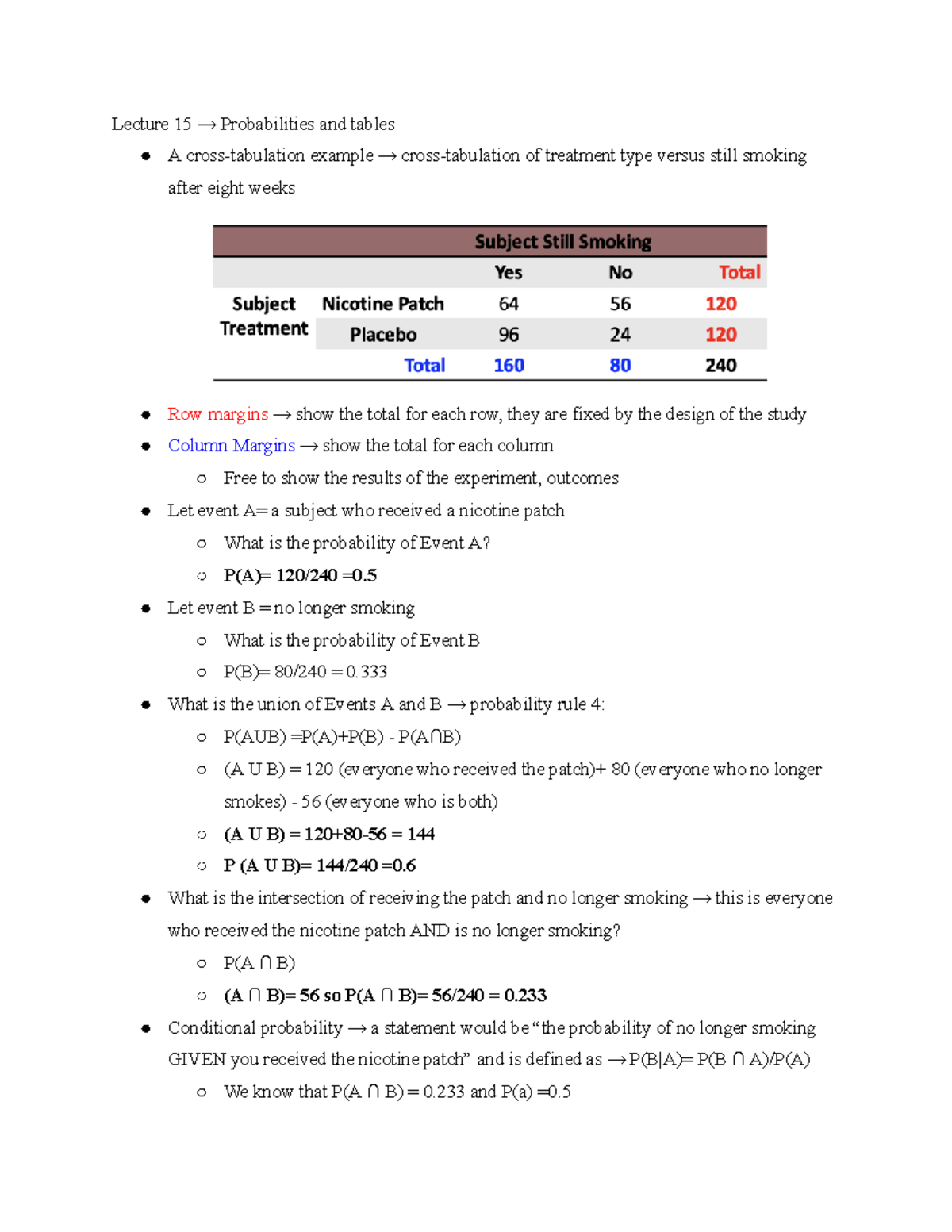Module 6 - Notes for Stats - Lecture 15 → Probabilities and tables A ...