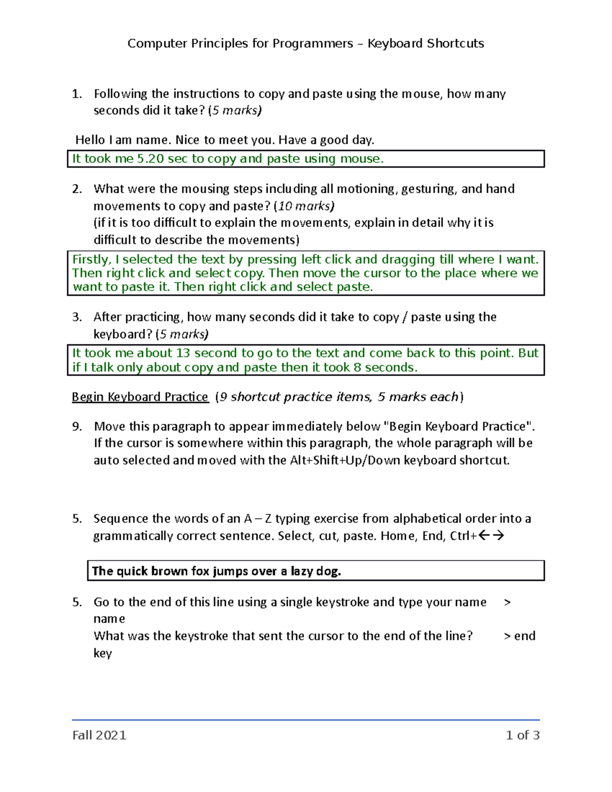 Cpr Activity 2 Cpr 101 Activity 2 Computer Principles For Programmers Keyboard Shortcuts 