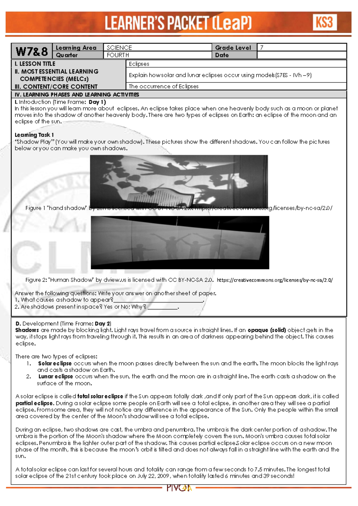 Q4 Science 7 Week7 8 - Bone - W7& Learning Area SCIENCE Grade Level 7 ...