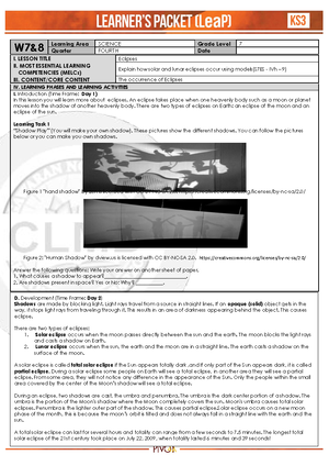 Q4 Science 7 Week2 - None - W 2 Learning Area SCIENCE Grade Level 7 ...