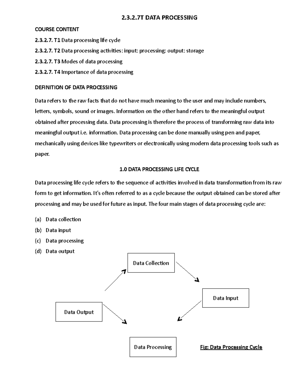 Chapter 8 DATA Processing - diploma in ict - KIST - Studocu
