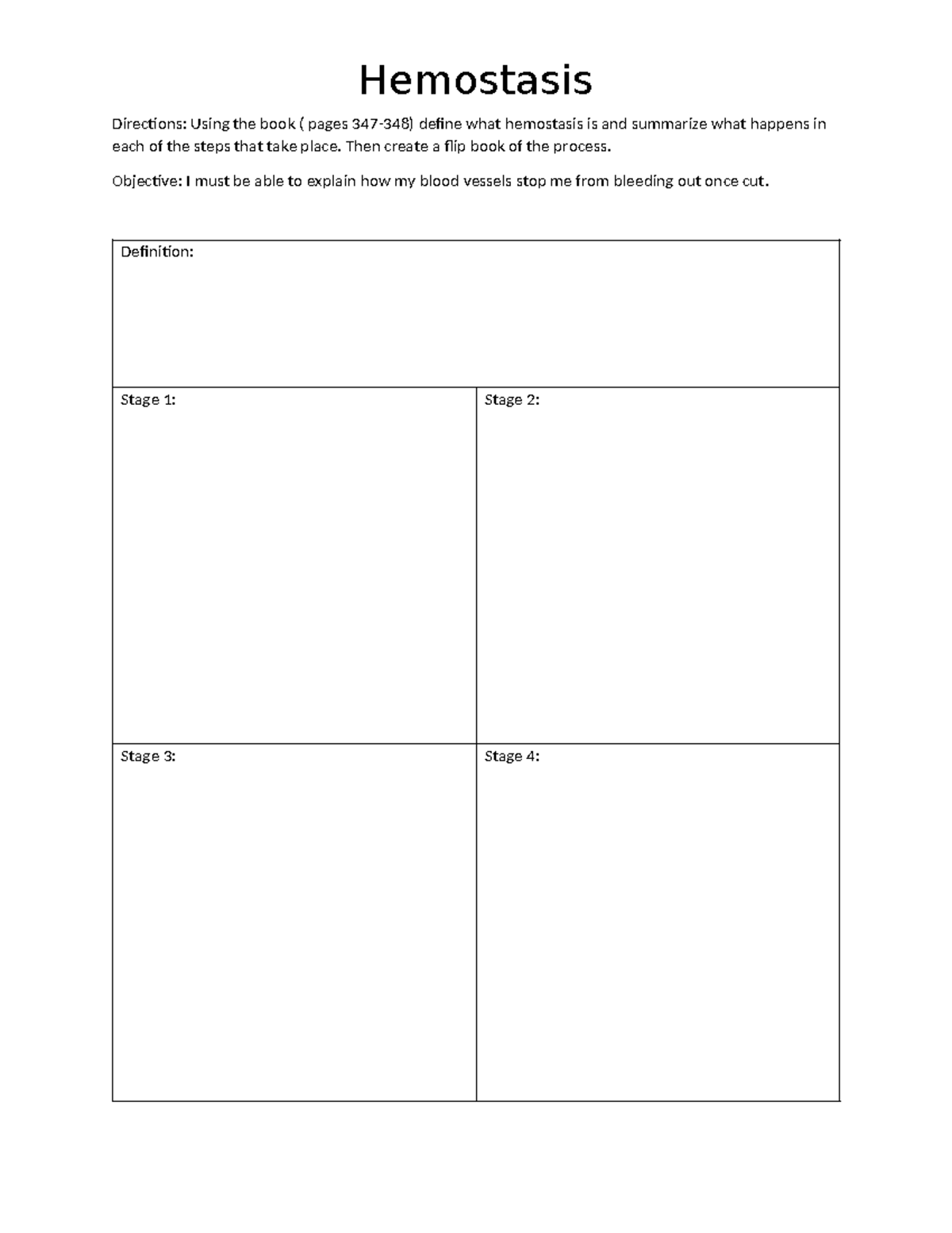 ANAT- Stu Hemostasis - The doc is a notes set designed to have students ...