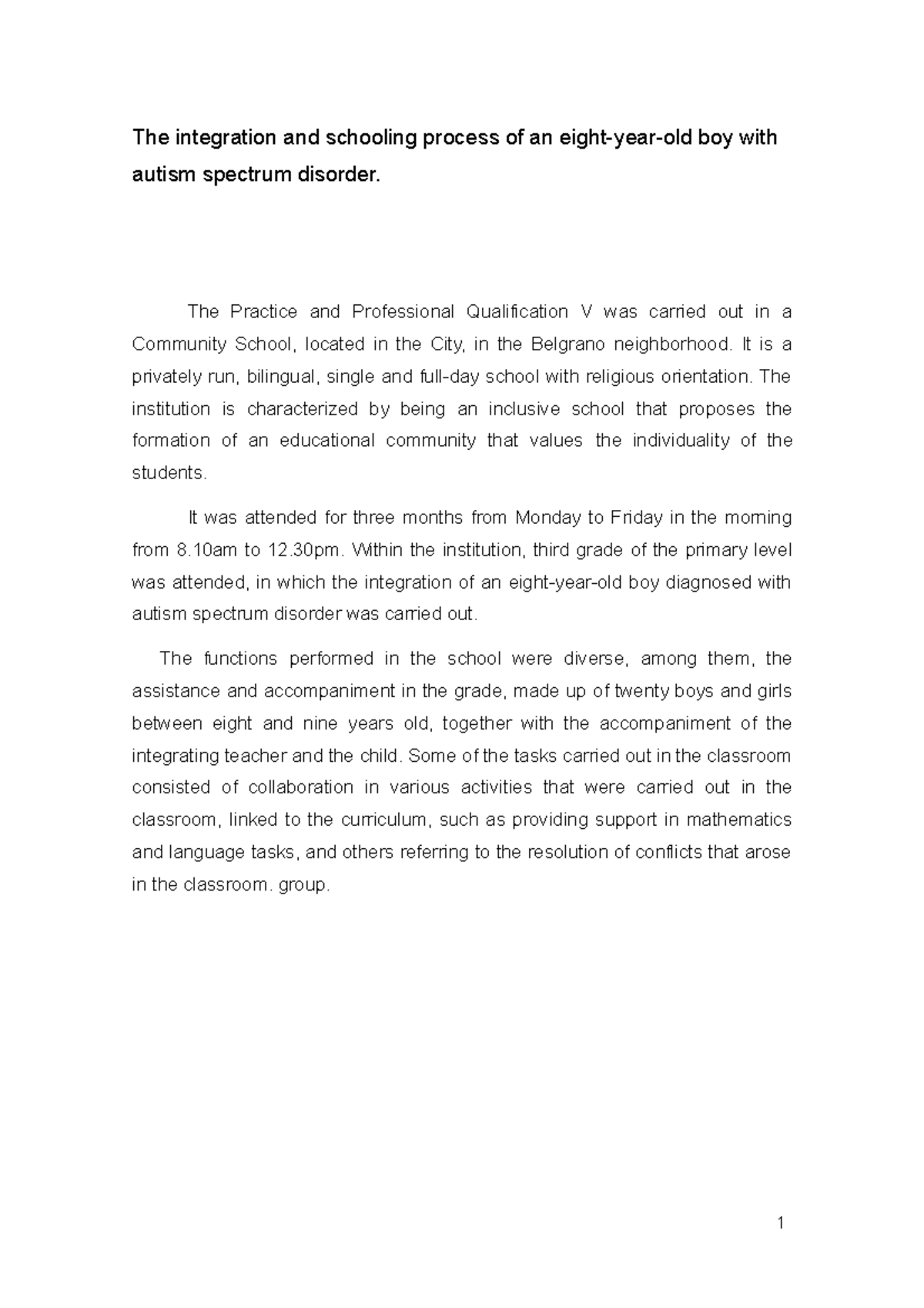 The Integration And Schooling Process Of An Eight year old Boy With the-integration-and-schooling-process-of-an-eight-year-old-boy-with