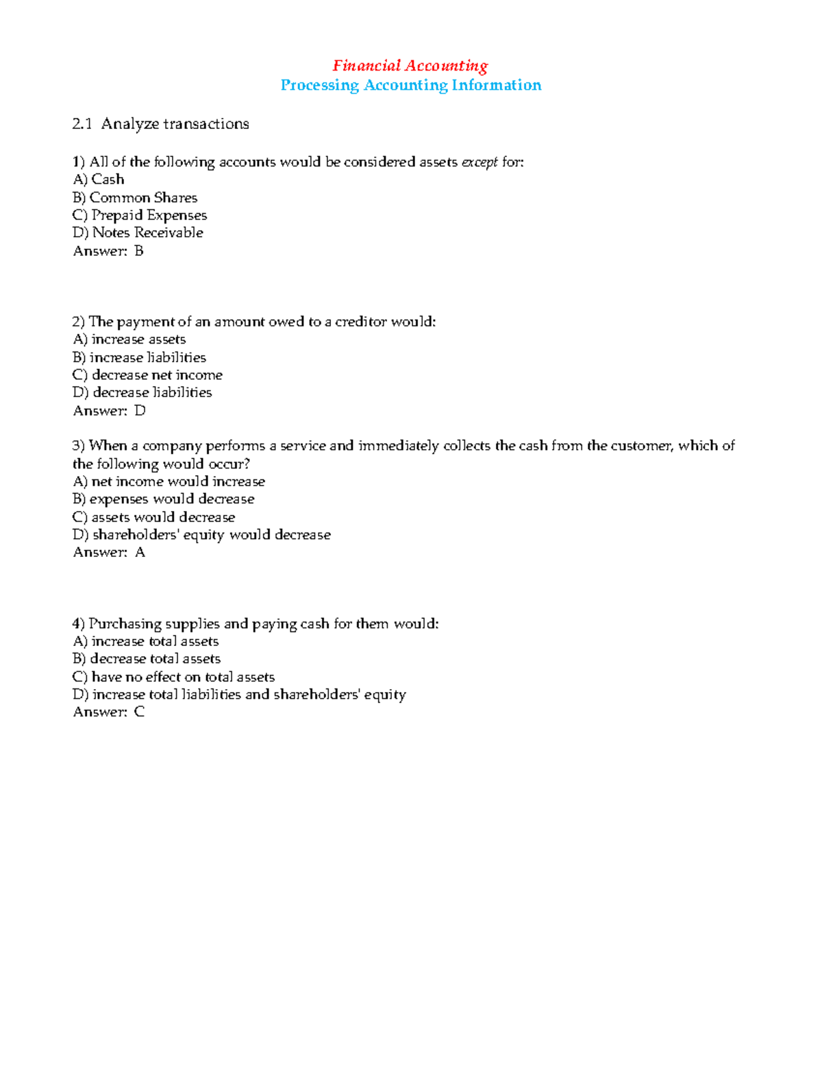 Exam 10 September 2019, questions and answers - Financial Accounting ...