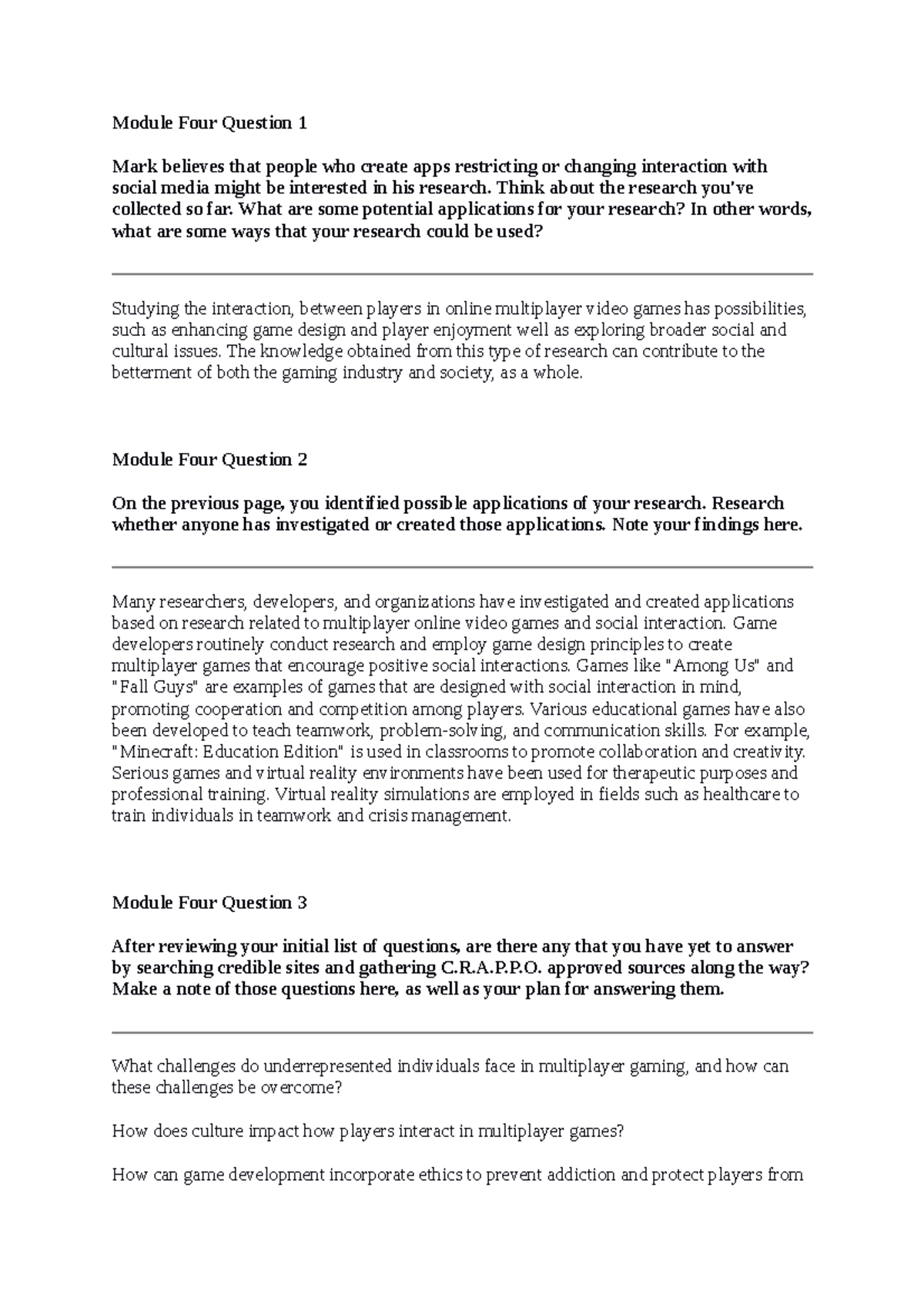 4-2 Module Four Short Responses - Module Four Question 1 Mark believes ...