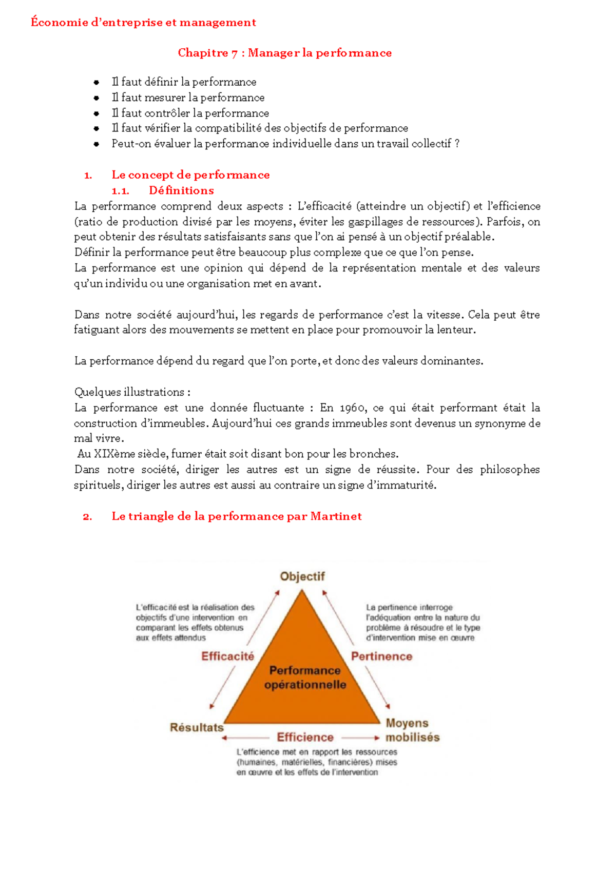 Chapitre 7 Manager la performance - Économie d’entreprise et management ...